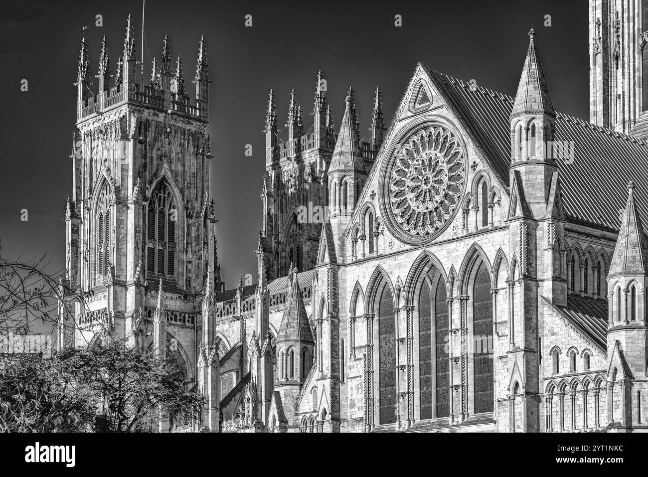 An image of the famous medieval York Minster with its intricate gothic ...