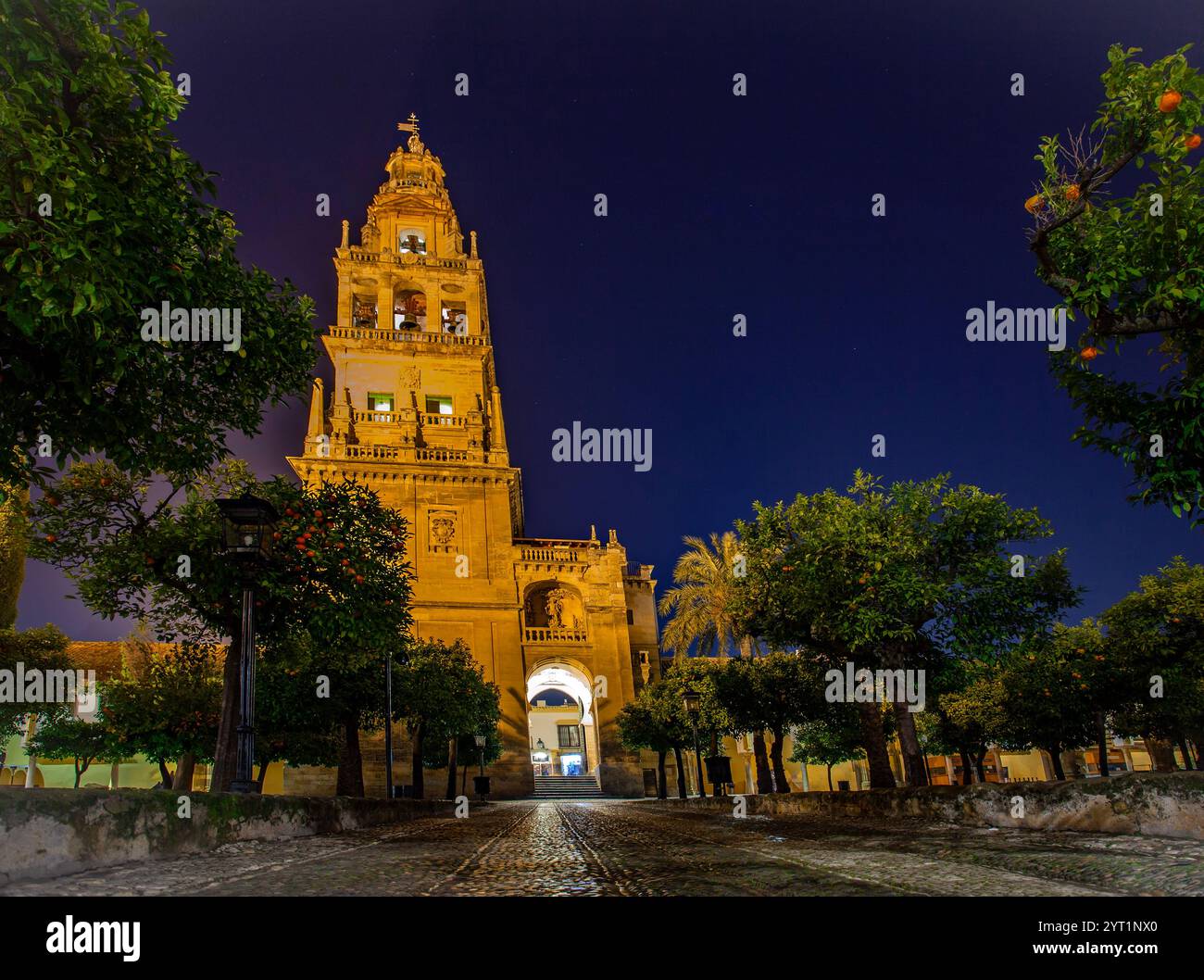 Double red and white arches on ancient Roman columns at the Mosque ...
