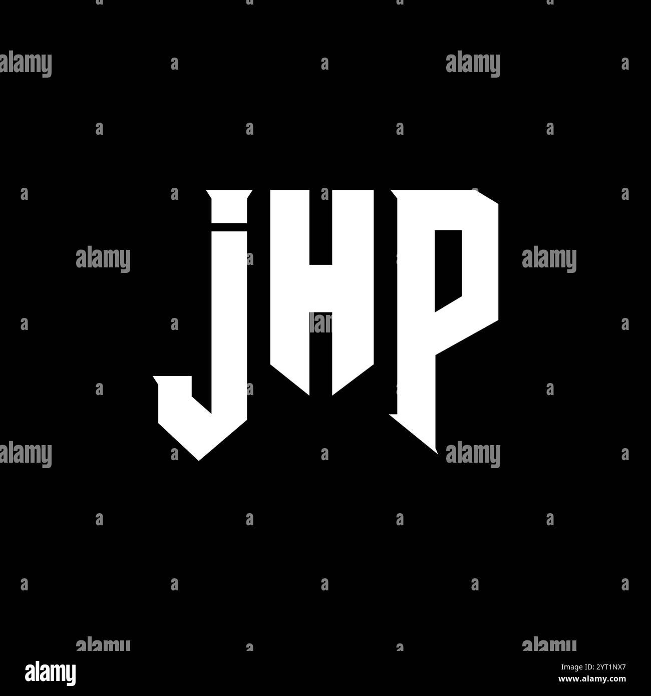 JHP letter logo design for technology company. JHP logo design black and white color combination ...