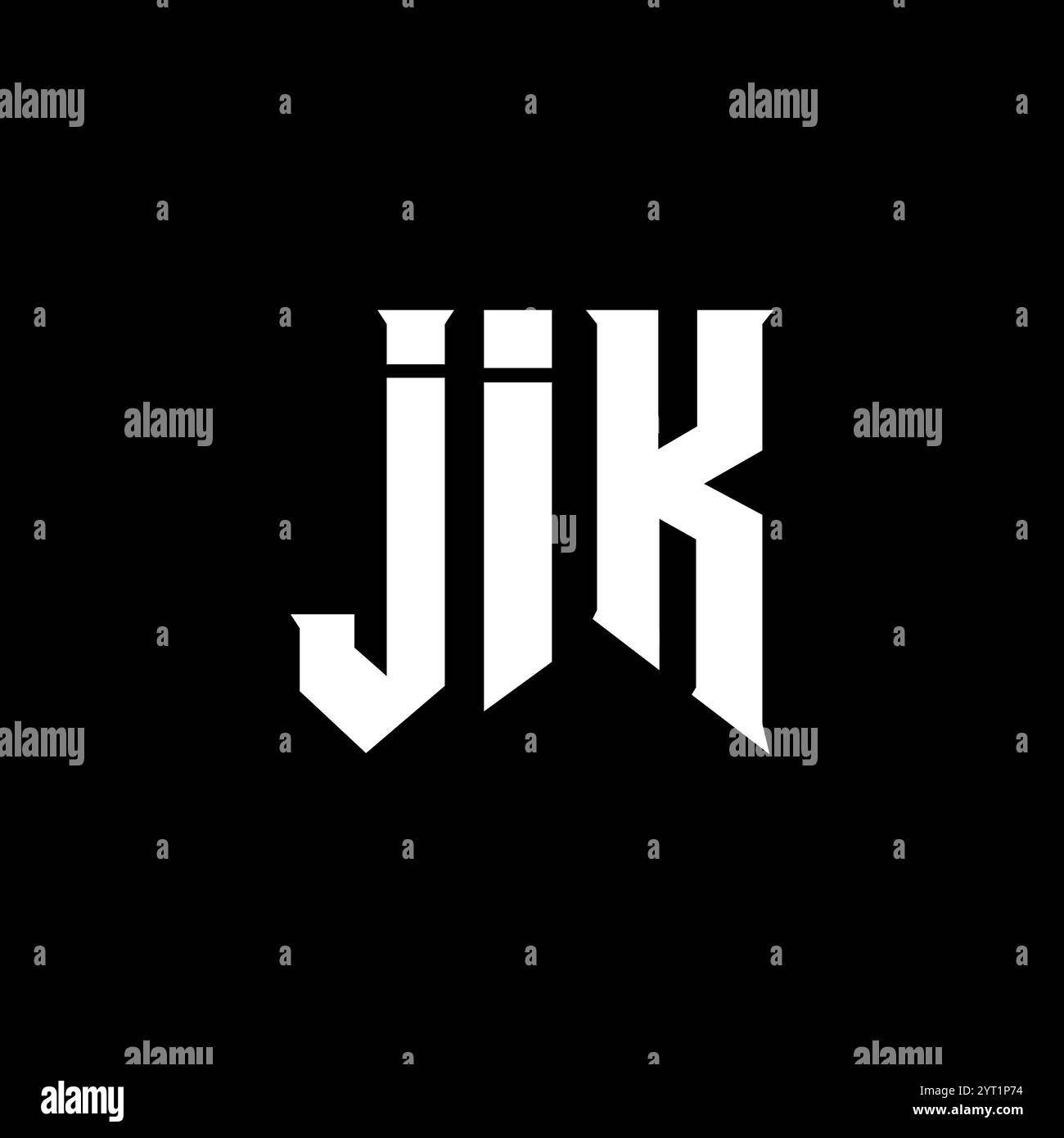 JIK letter logo design for technology company. JIK logo design black and white color combination ...