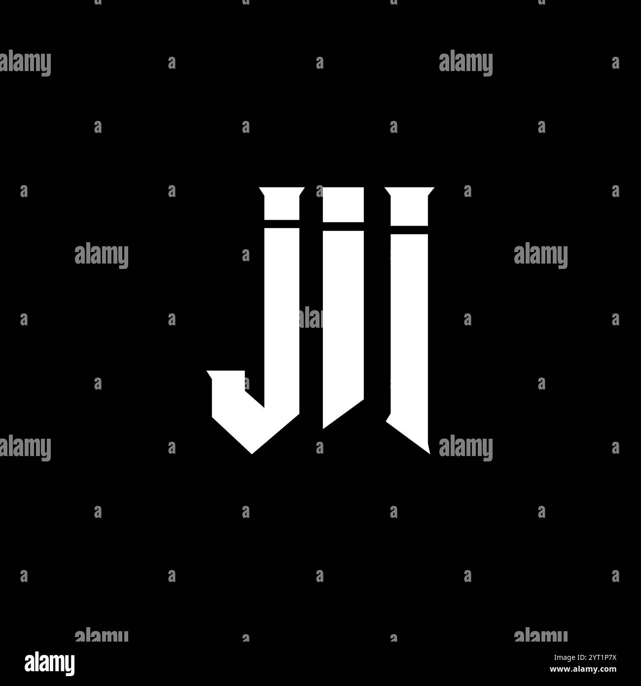 JII letter logo design for technology company. JII logo design black ...