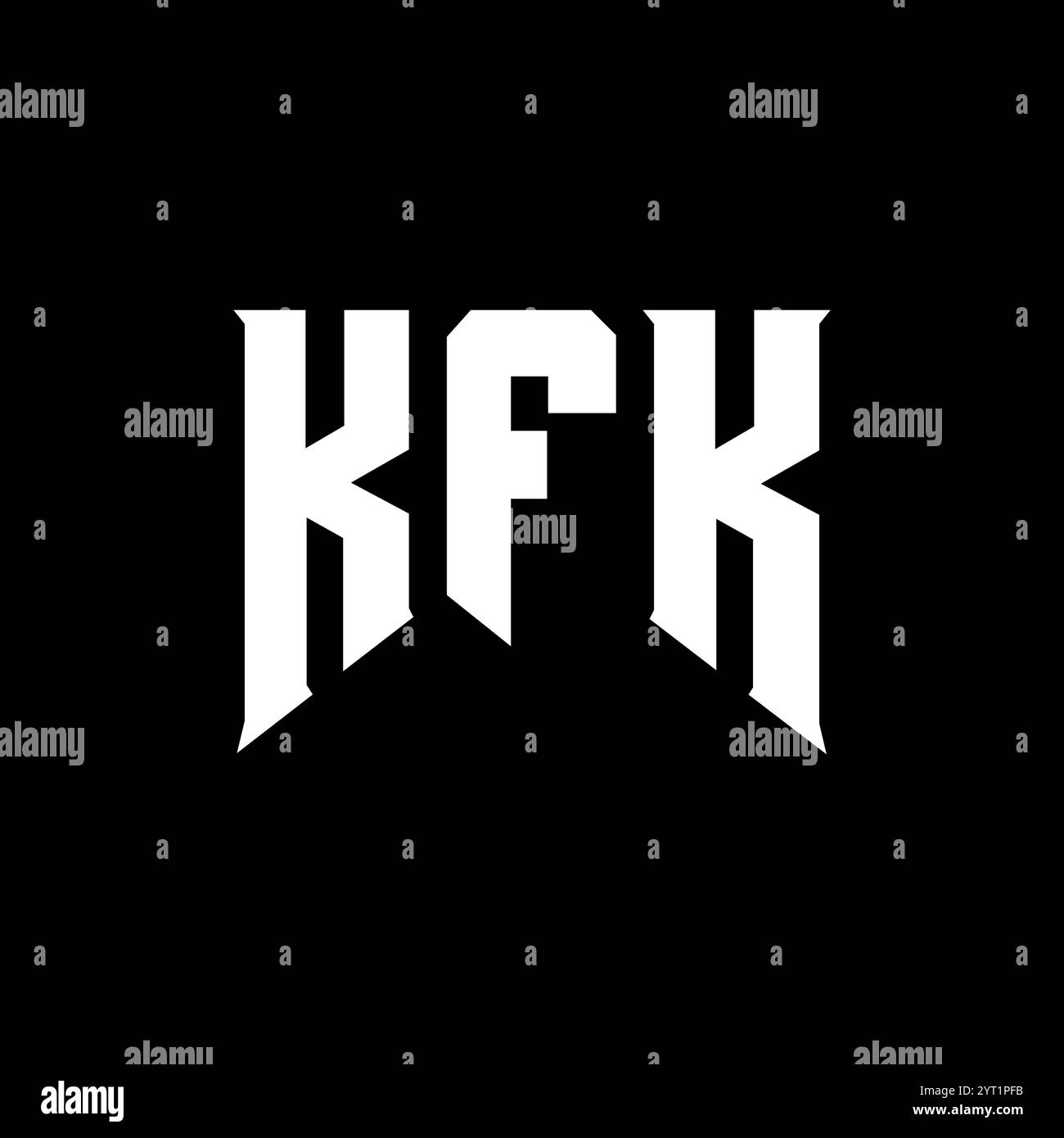 KFK letter logo design for technology company. KFK logo design black and white color combination ...