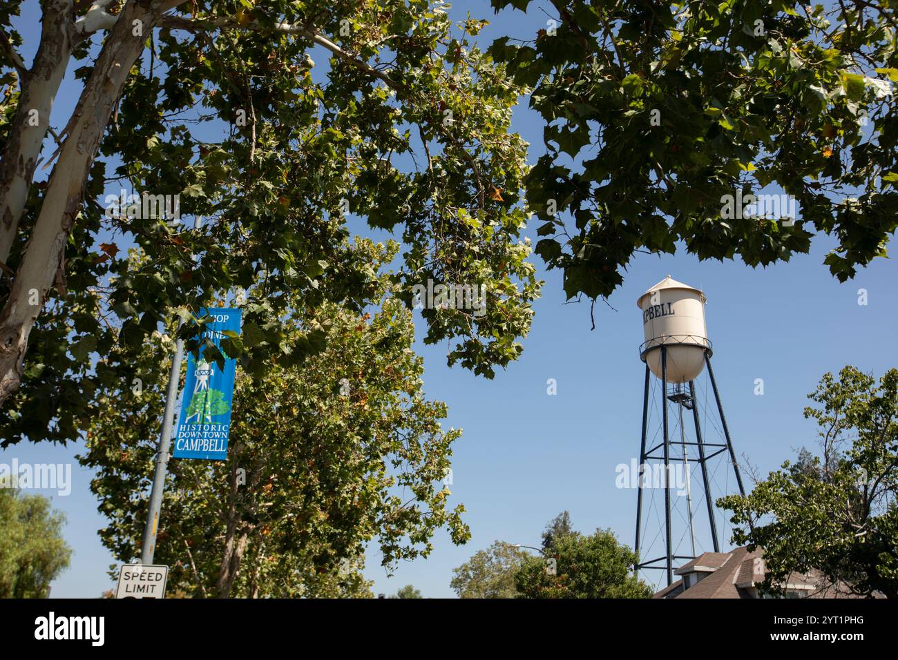 Campbell, California, USA - August 29, 2024: Afternoon sun shines on ...