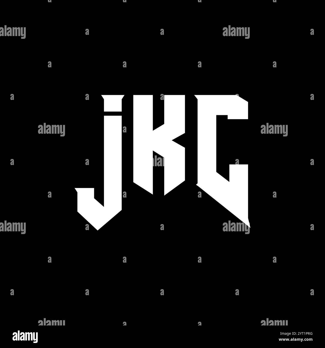 JKC letter logo design for technology company. JKC logo design black and white color combination ...
