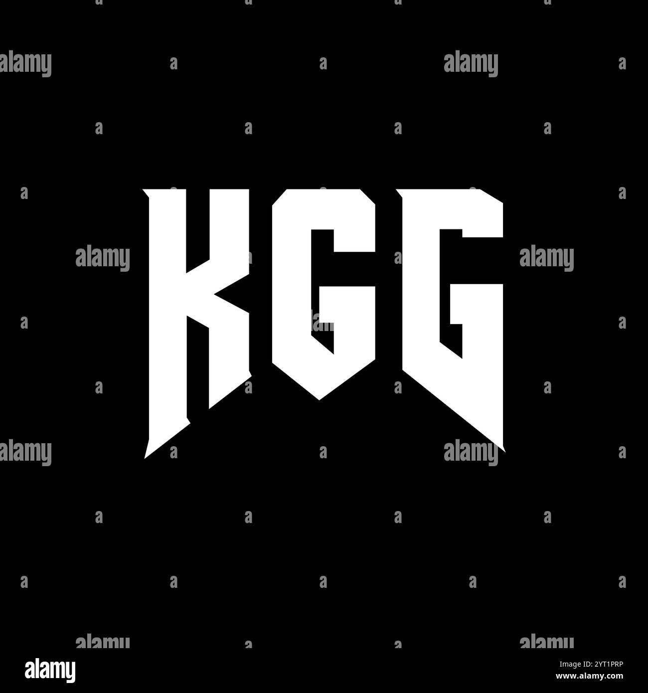 KGG letter logo design for technology company. KGG logo design black and white color combination ...