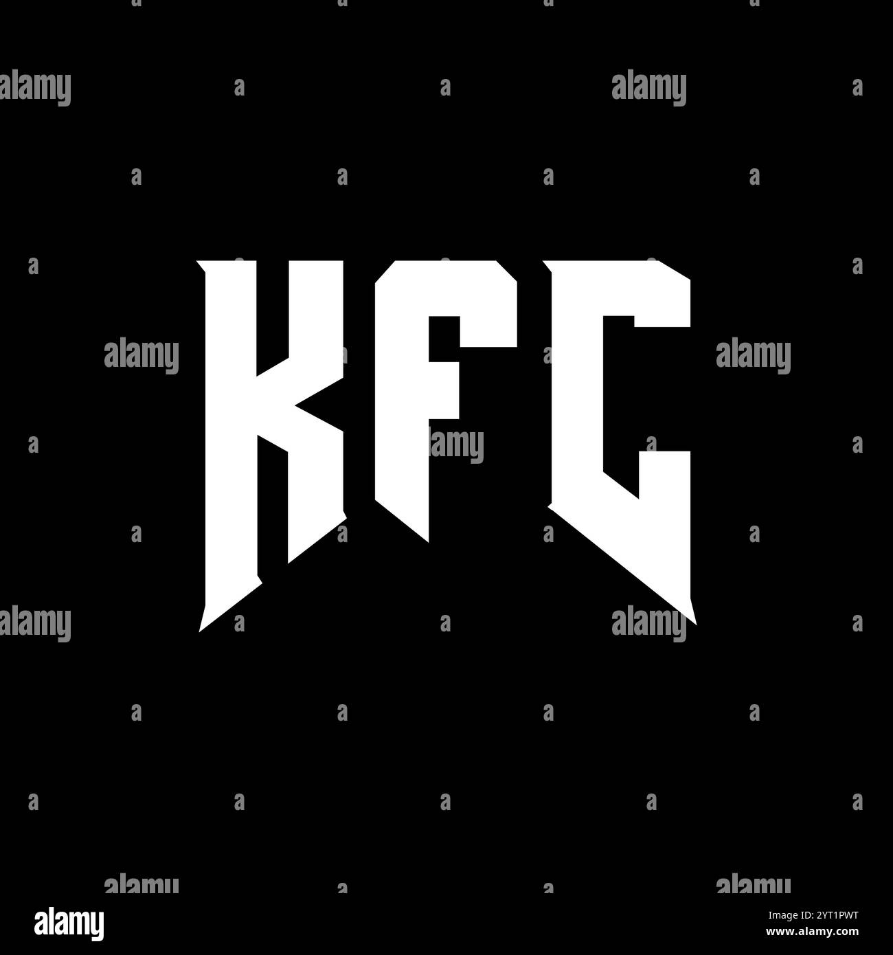 KFC letter logo design for technology company. KFC logo design black ...