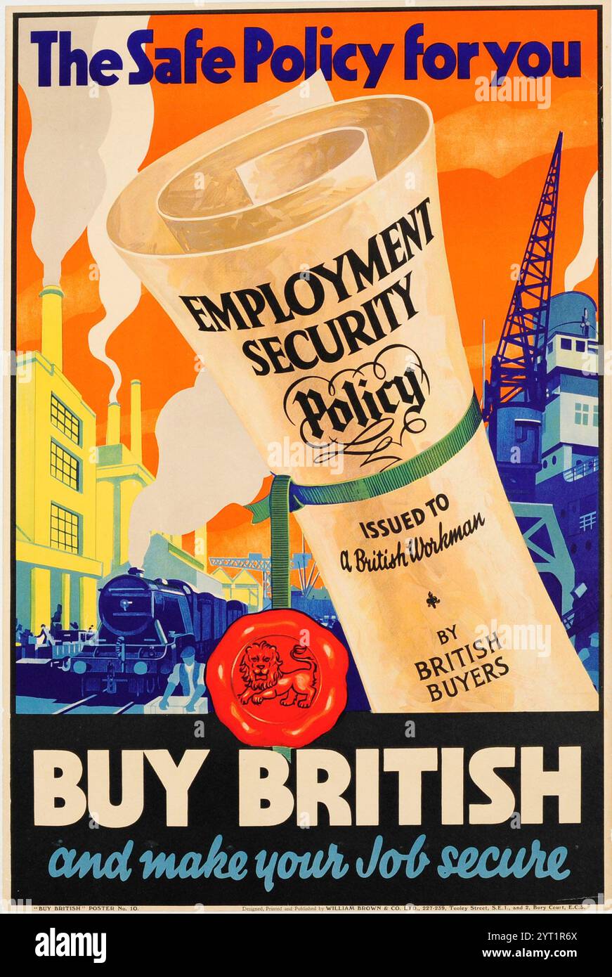 Vintage ENglish Poster 1930s: Buy British and make your Job Secure ...