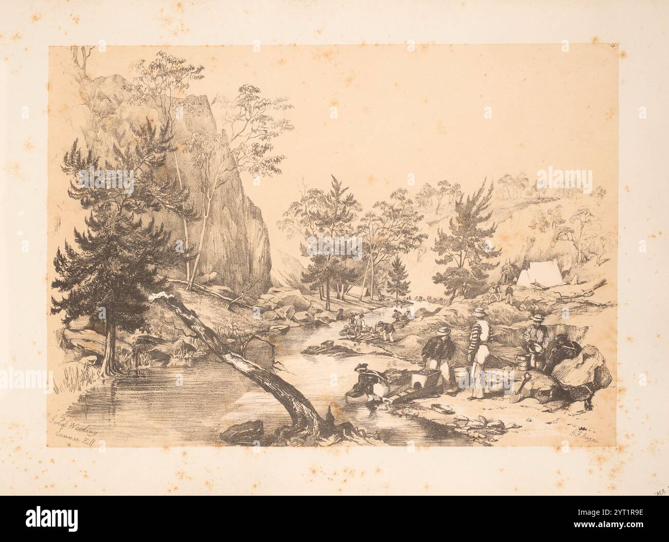 Gold-washing, Summer Hill . New South Wales, Australia. Archive ...