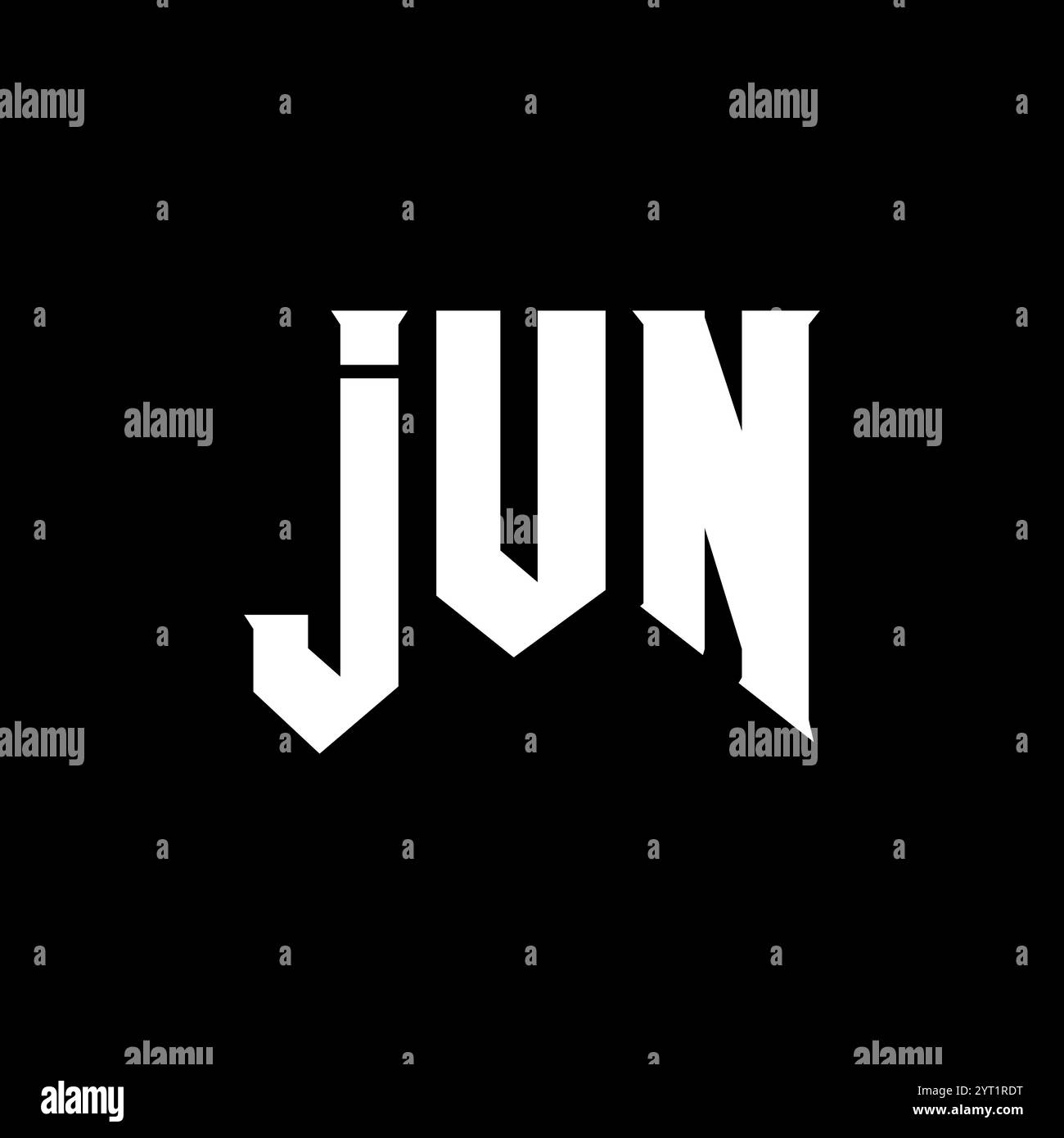 JUN letter logo design for technology company. JUN logo design black ...