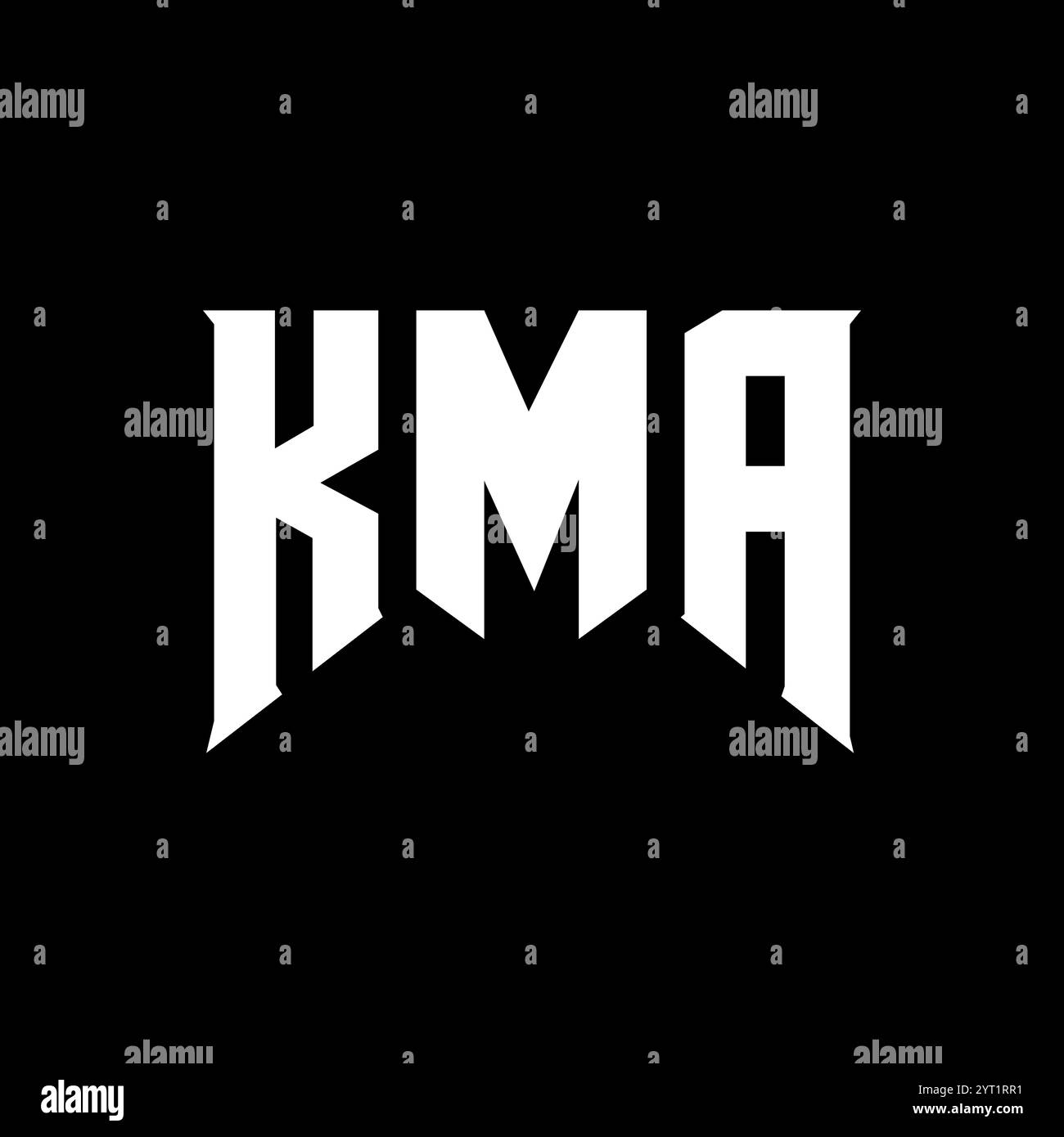 KMA letter logo design for technology company. KMA logo design black and white color combination ...