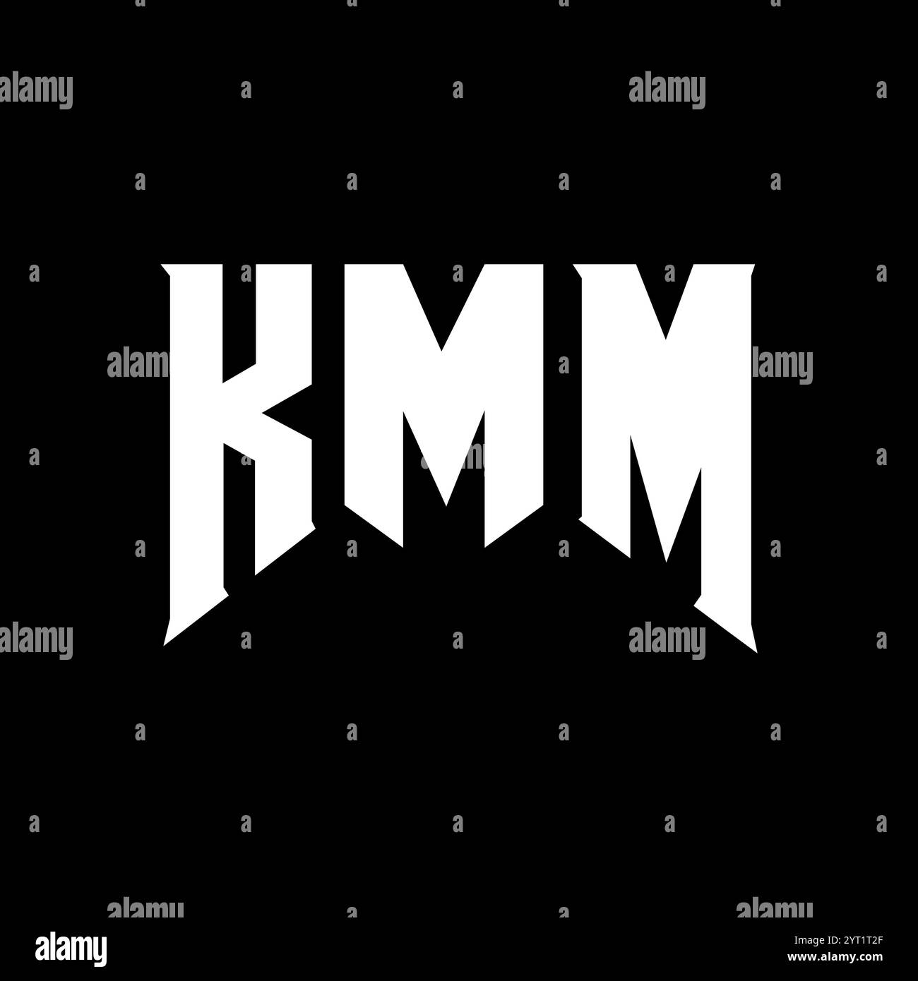 KMM letter logo design for technology company. KMM logo design black and white color combination ...