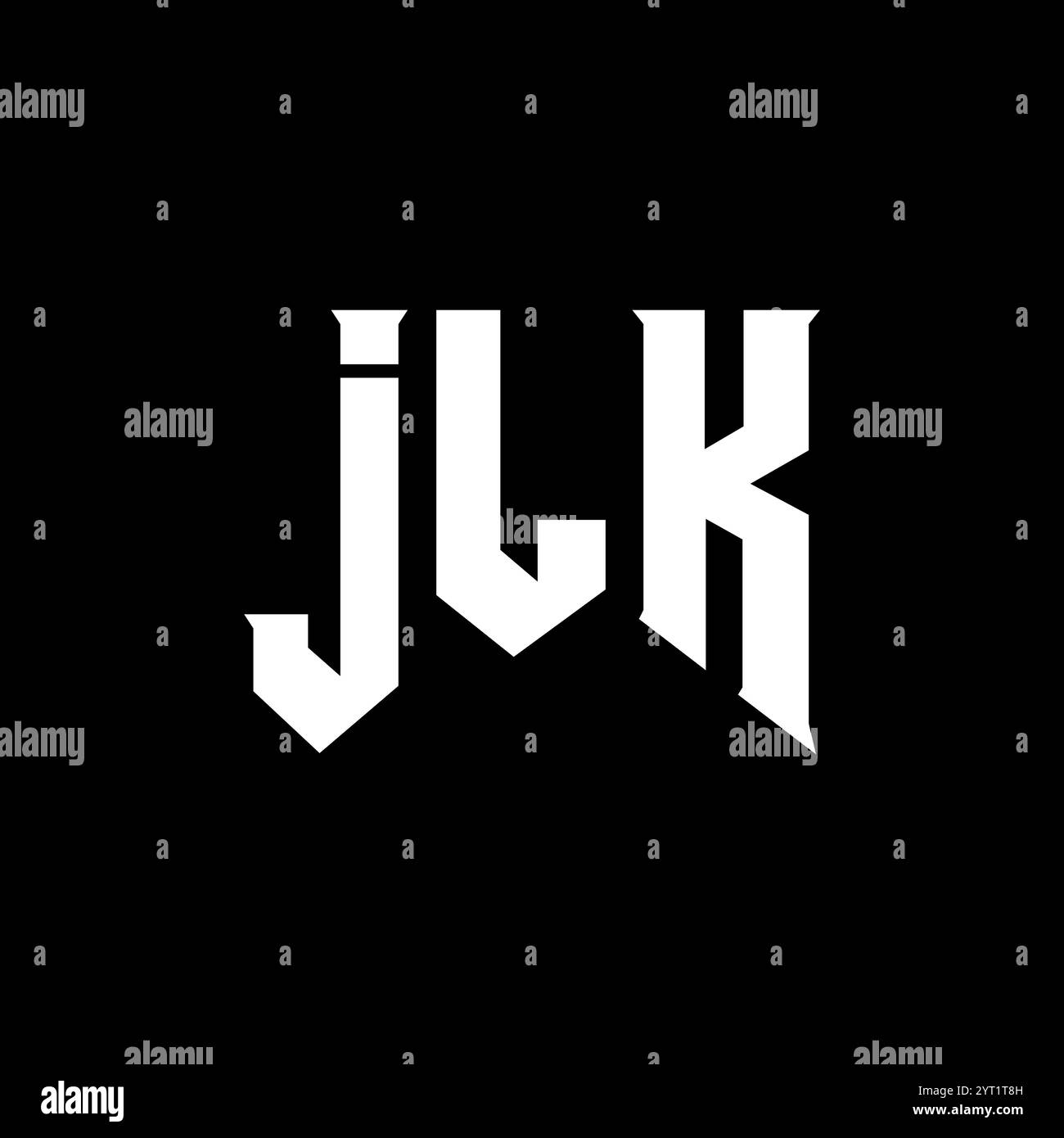 JLK letter logo design for technology company. JLK logo design black and white color combination ...