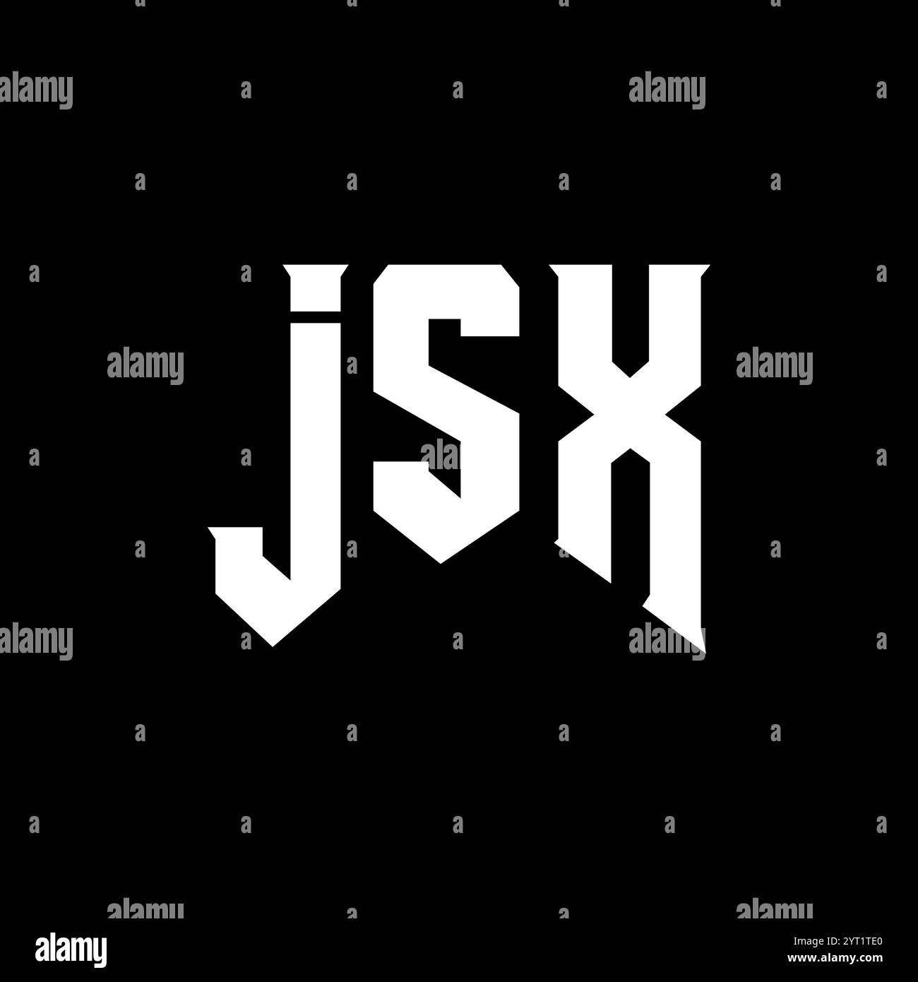 JSX letter logo design for technology company. JSX logo design black and white color combination ...