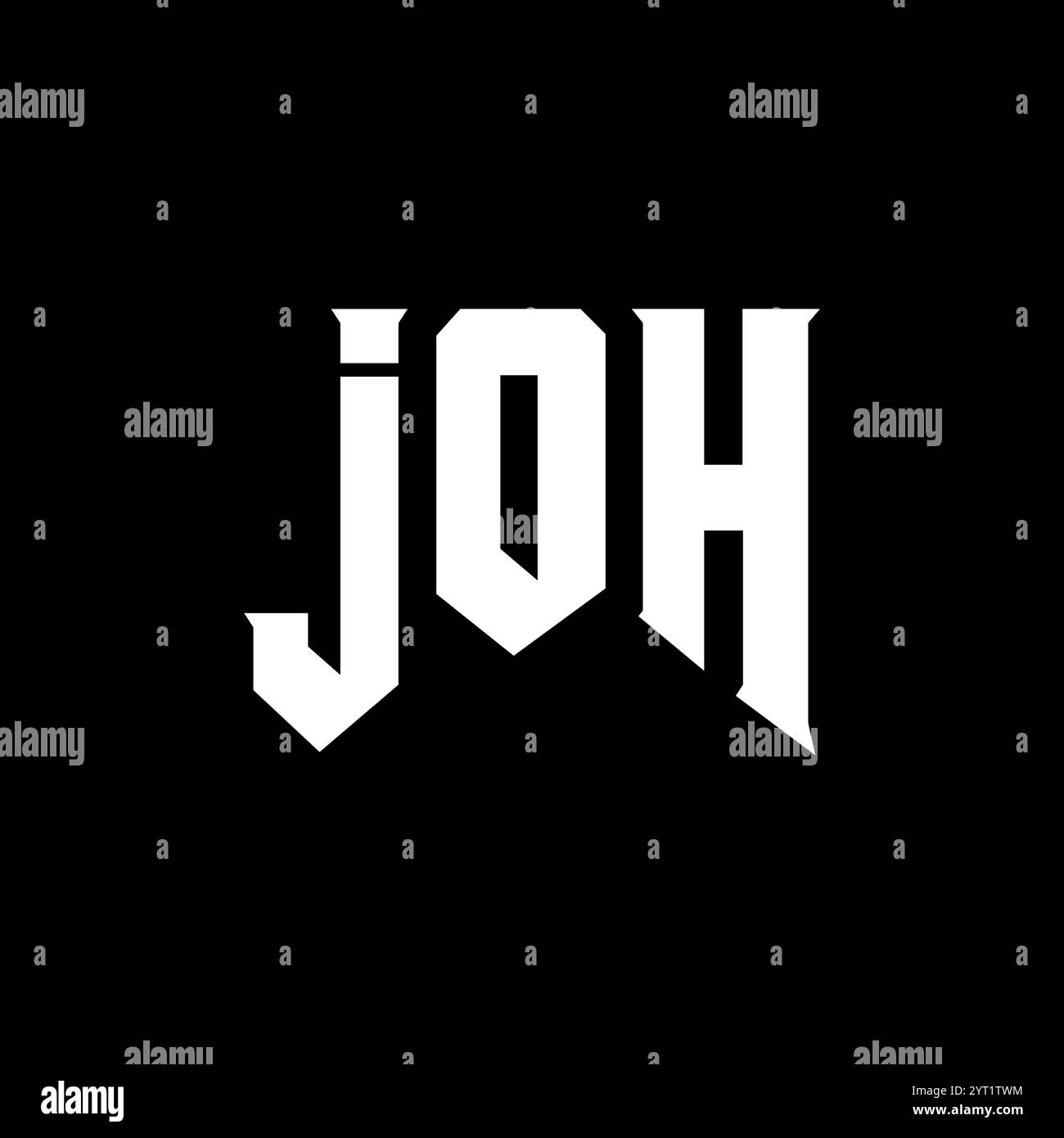 JOH letter logo design for technology company. JOH logo design black and white color combination ...