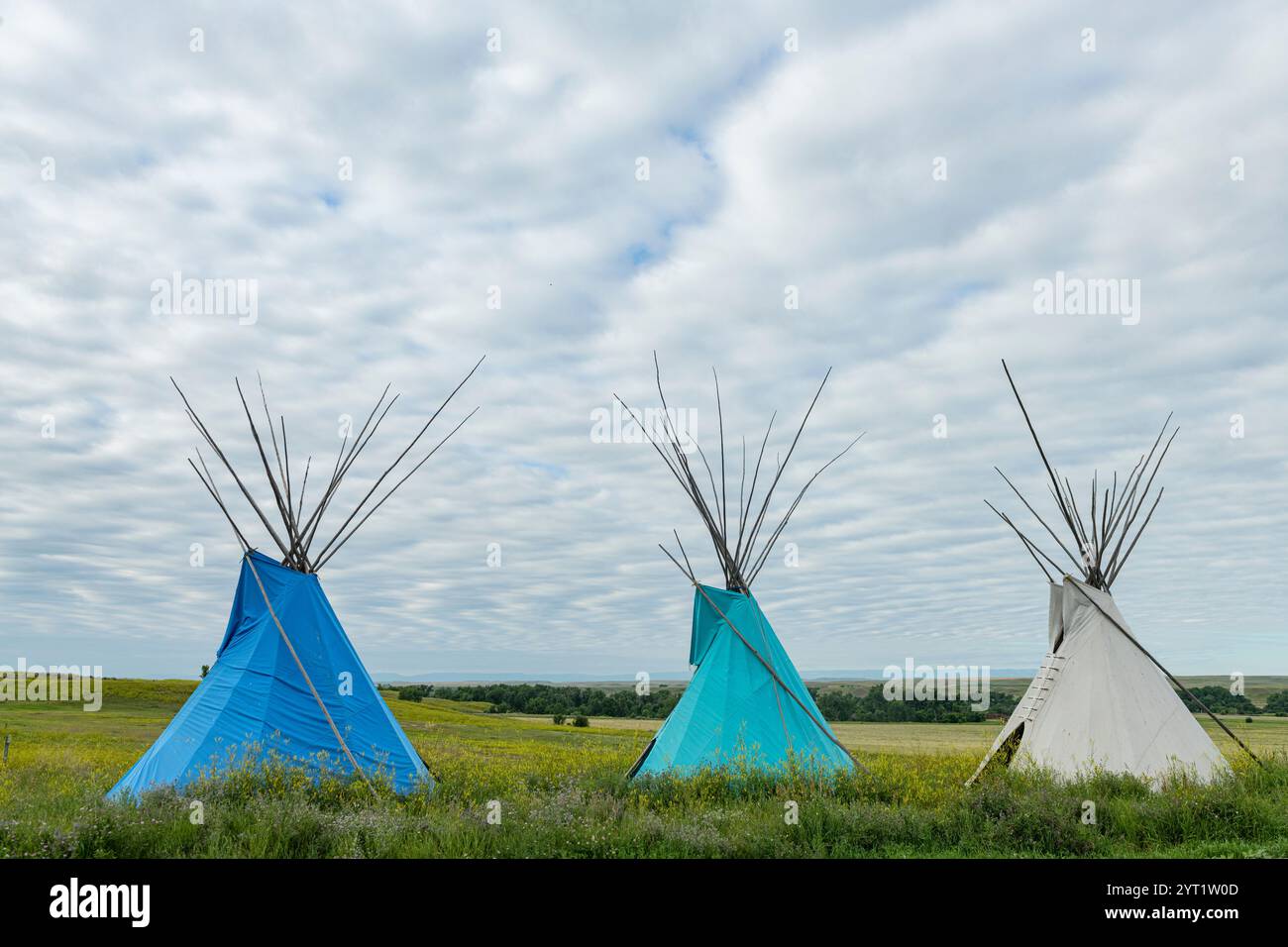 USA; Montana,Crow Agency, Custer Trading Post, Tipi Stock Photo - Alamy
