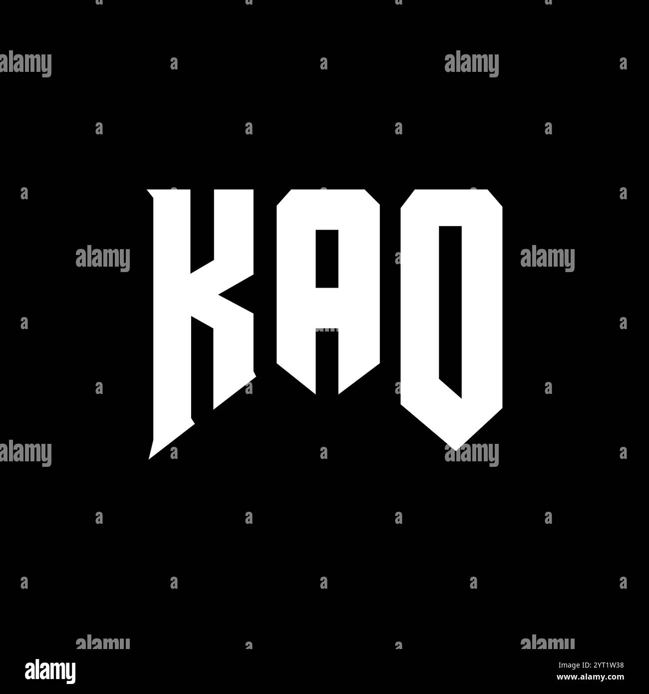 KAO letter logo design for technology company. KAO logo design black and white color combination ...