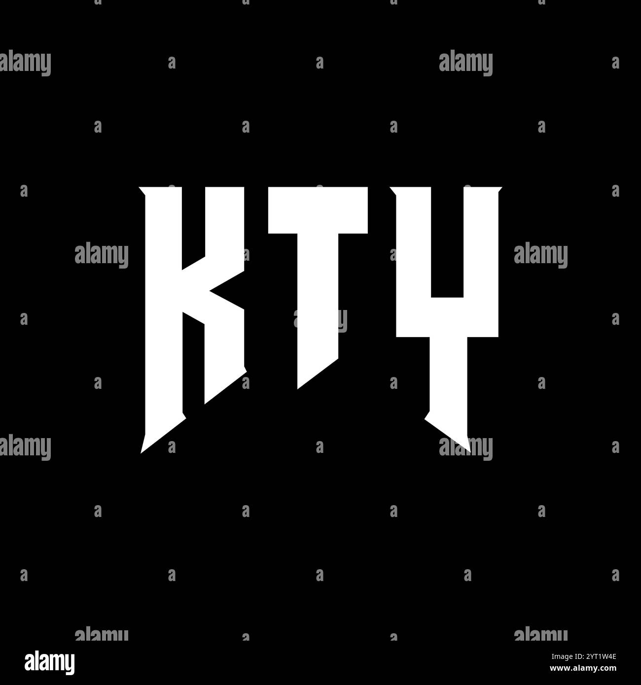 KTY letter logo design for technology company. KTY logo design black and white color combination ...