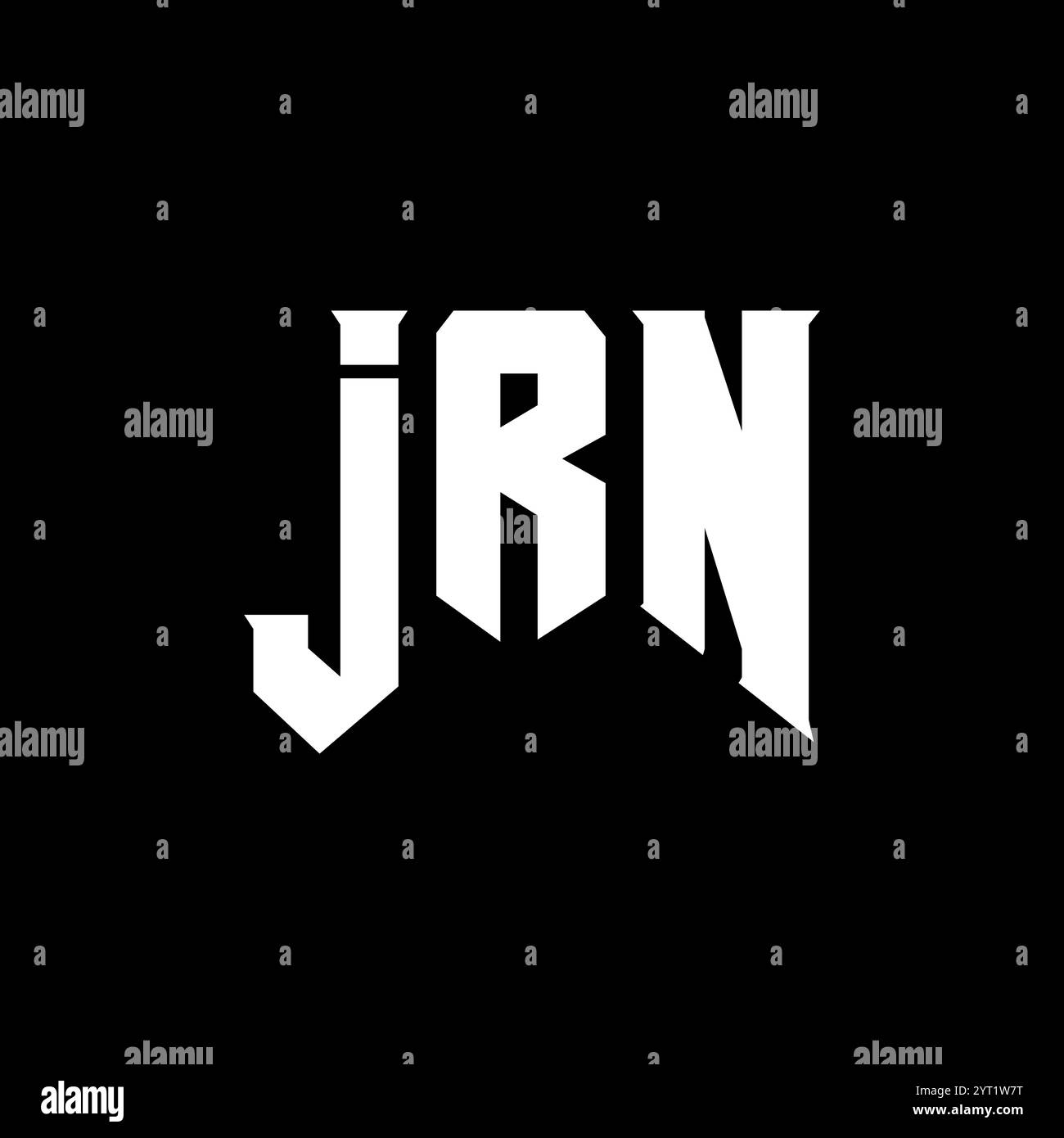 JRN letter logo design for technology company. JRN logo design black and white color combination ...