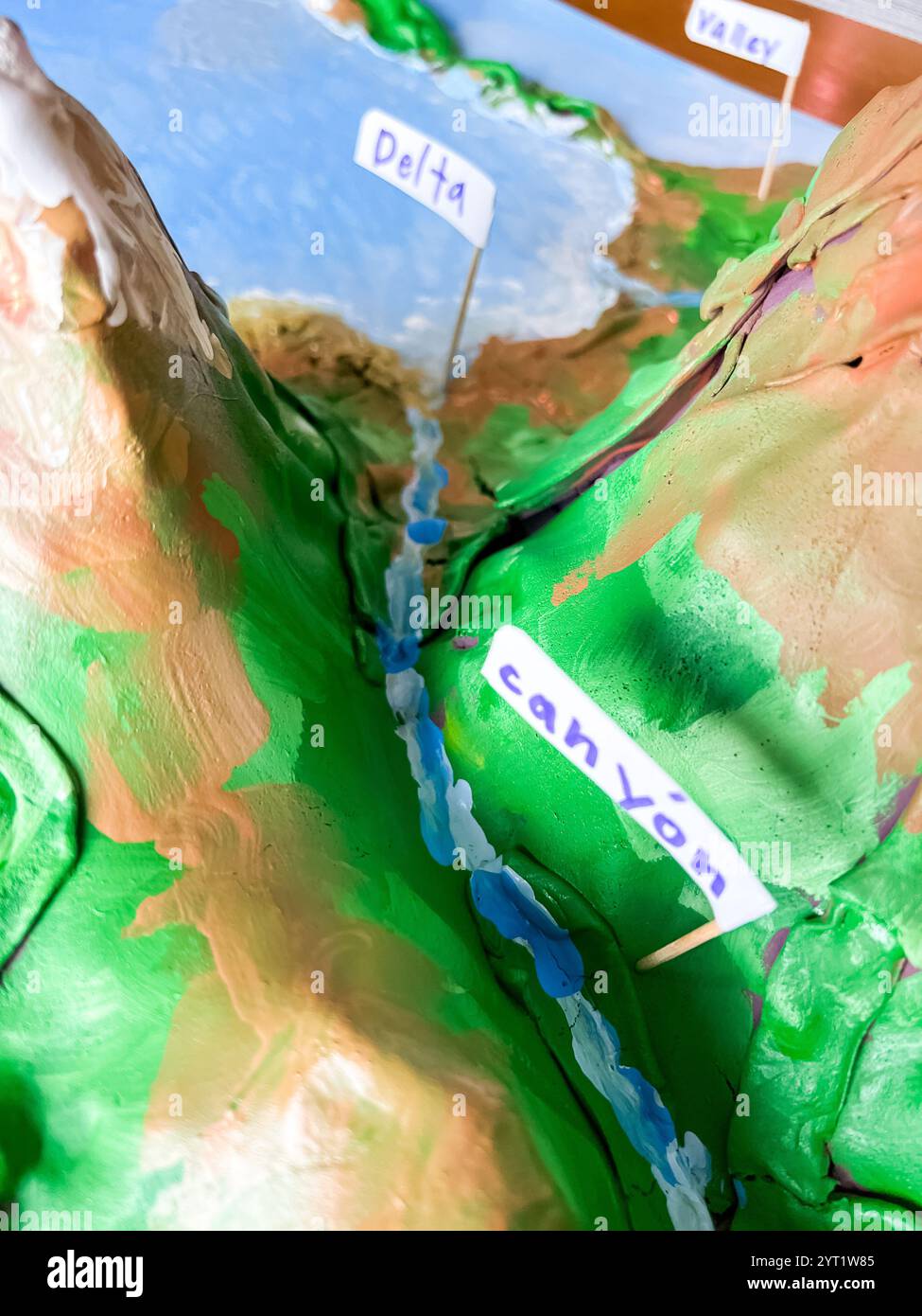 Creative Landforms School Science Project Model Stock Photo - Alamy