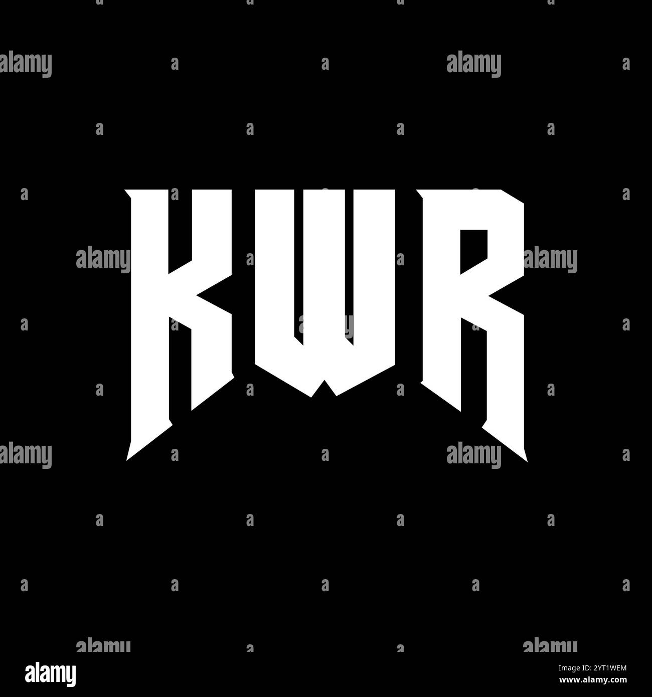 KWR letter logo design for technology company. KWR logo design black ...