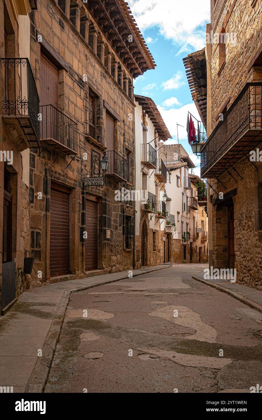 Streets of Rubielos de Mora. Teruel. Spain Stock Photo - Alamy