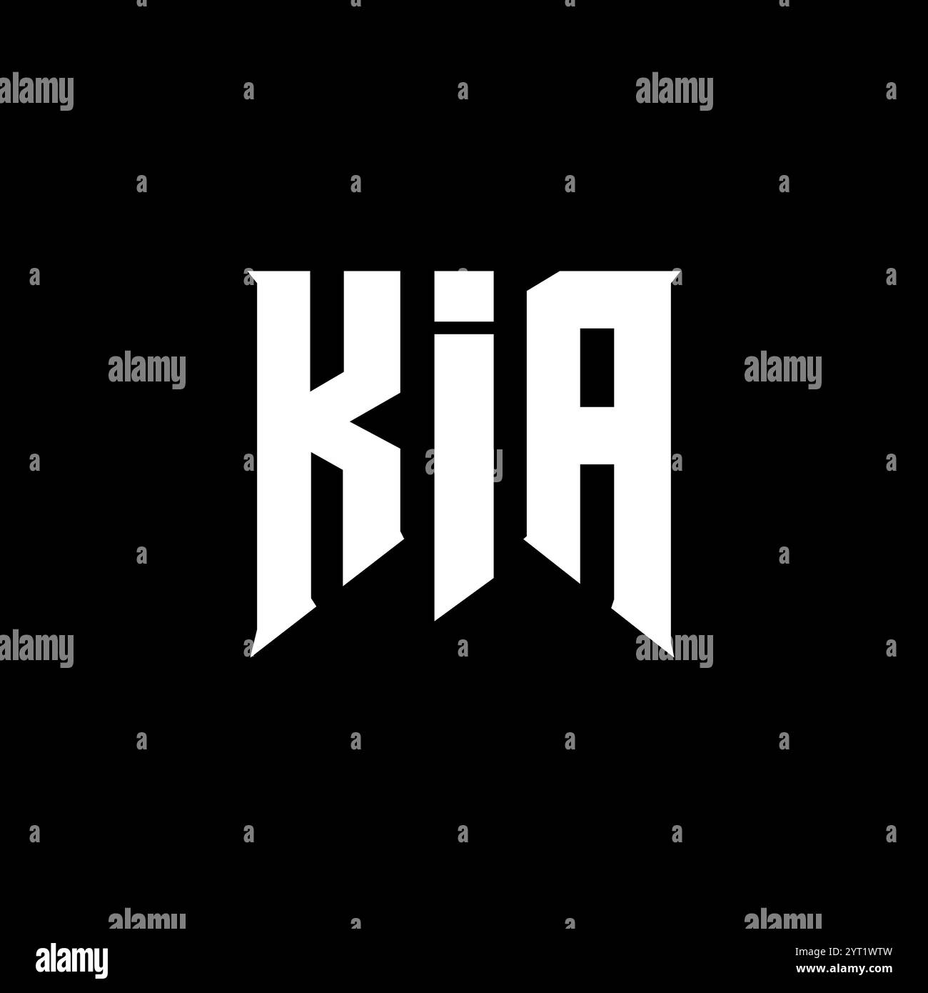 KIA letter logo design for technology company. KIA logo design black ...