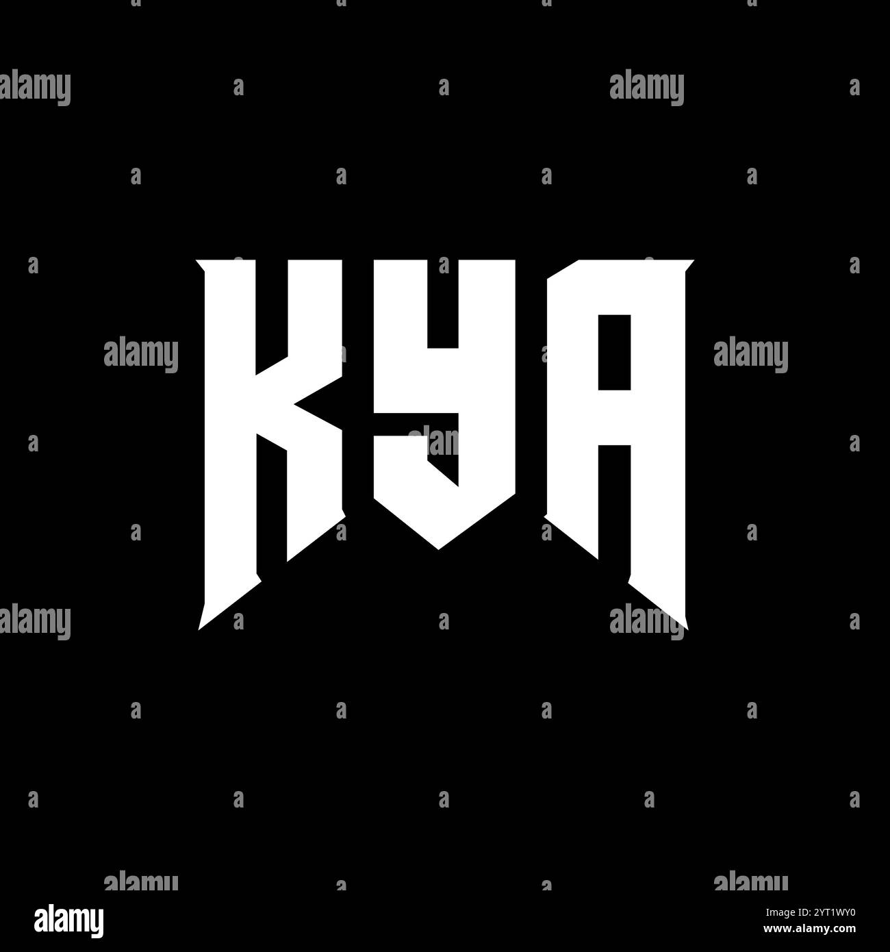 KYA letter logo design for technology company. KYA logo design black ...