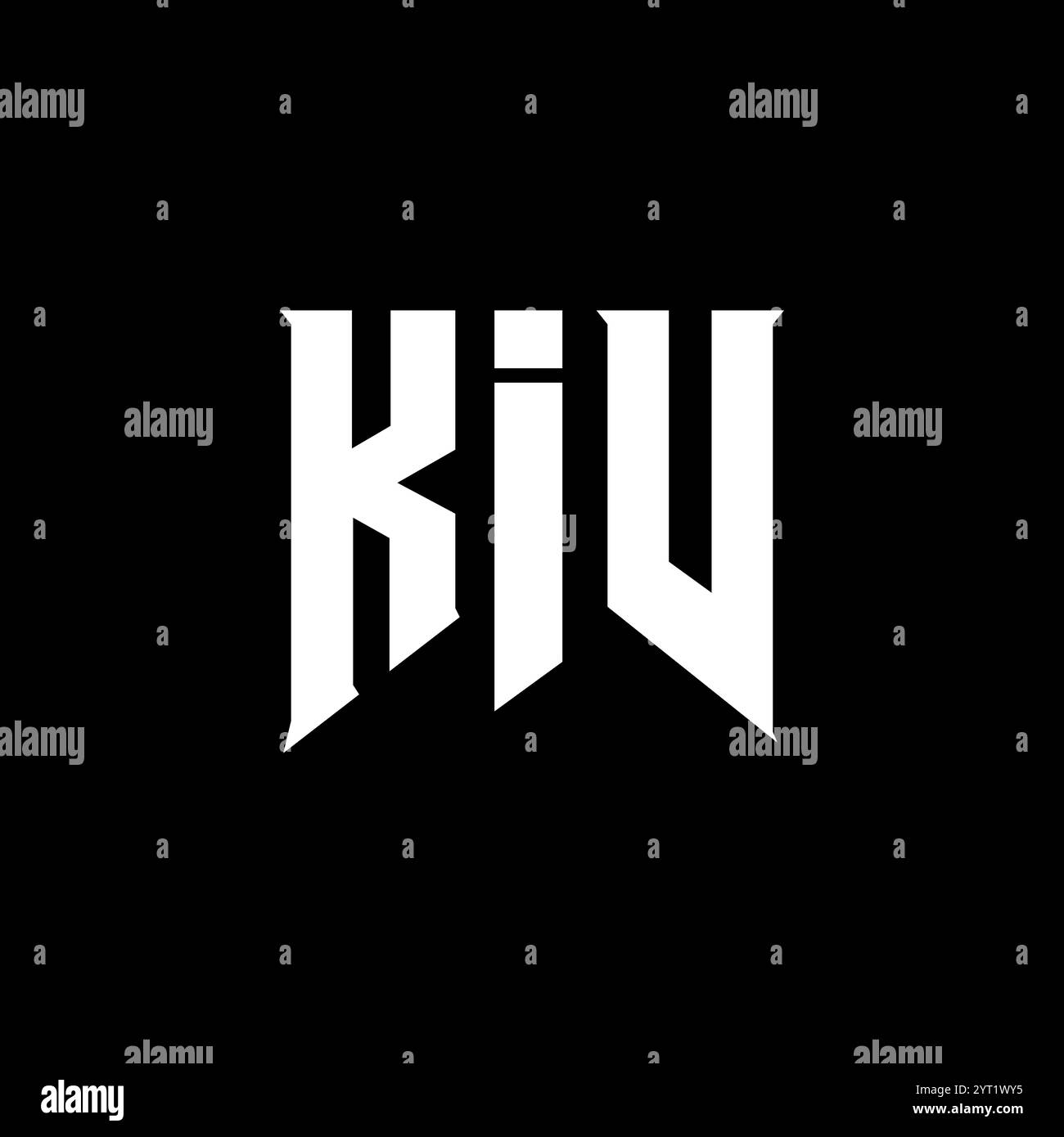 KIV letter logo design for technology company. KIV logo design black and white color combination ...