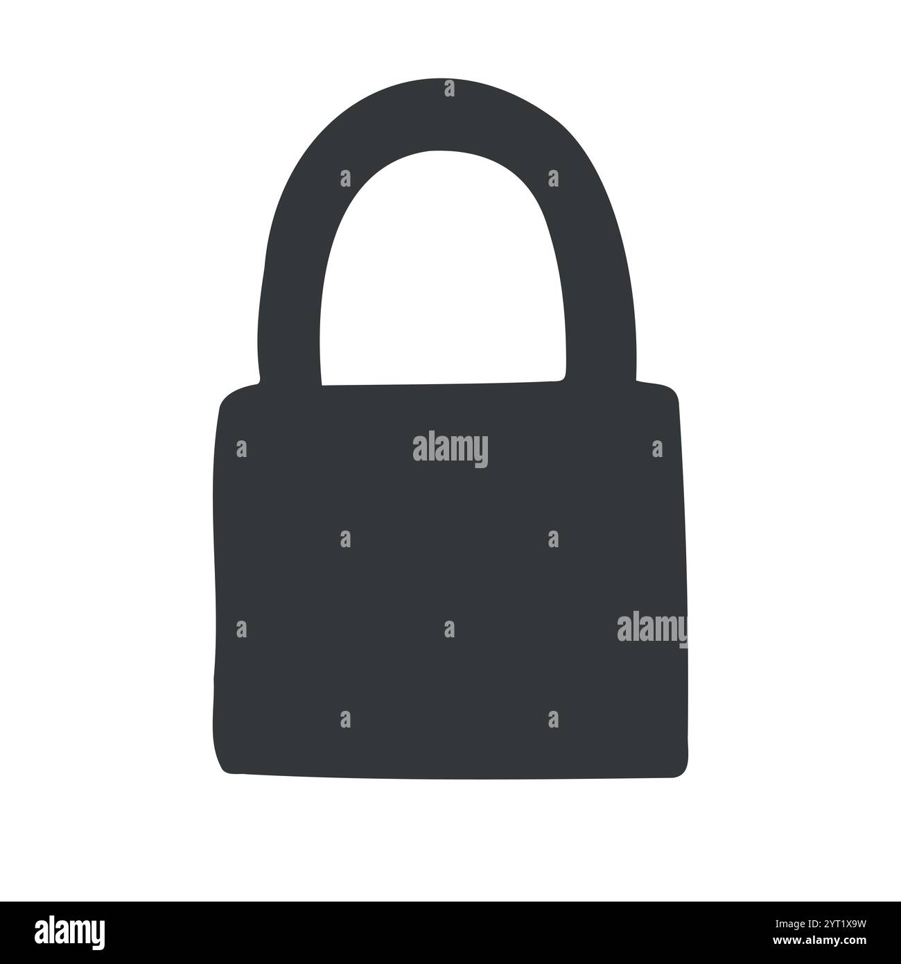 Vector hand drawn lock silhouette Stock Vector Image & Art - Alamy