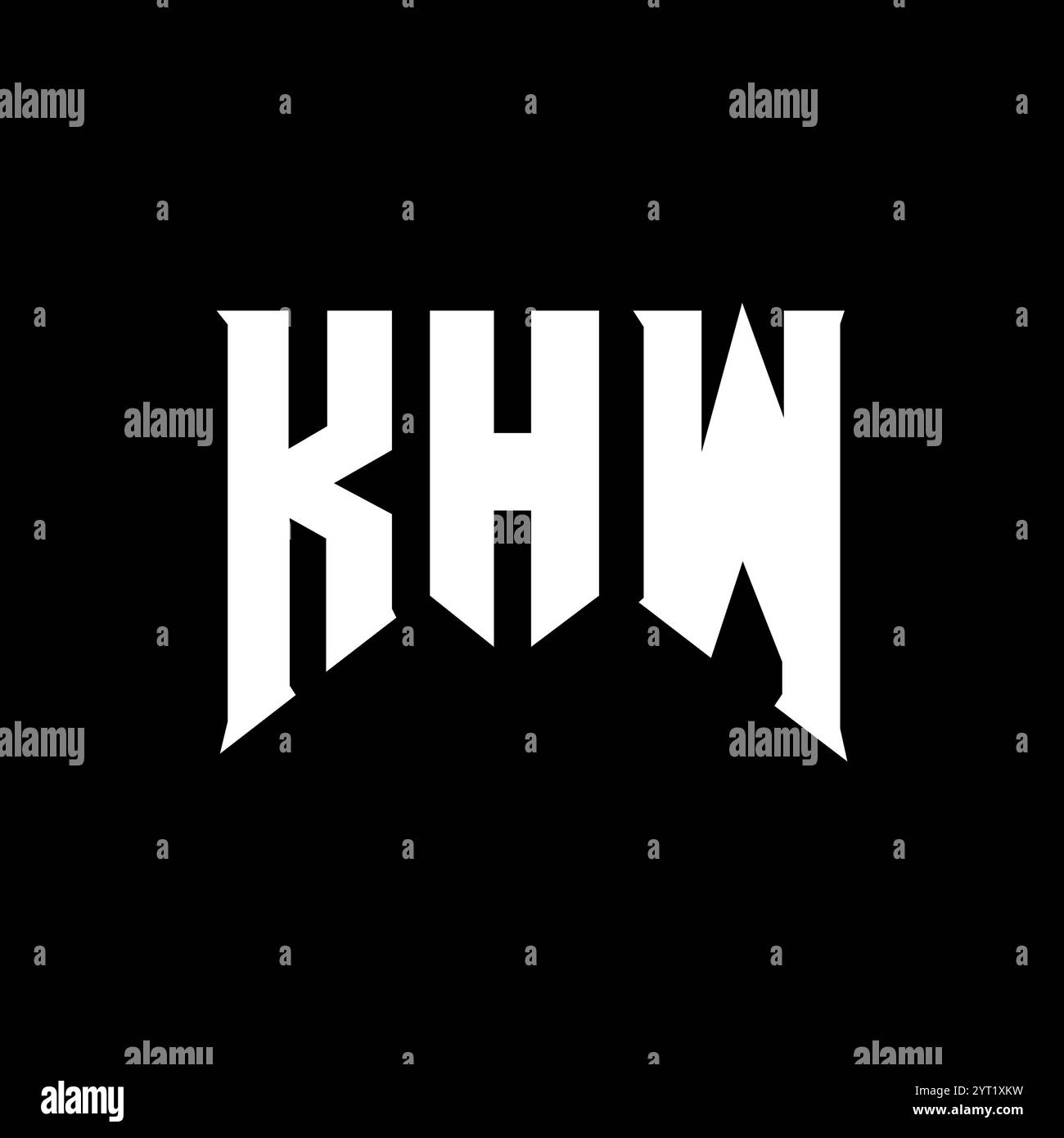 KHW letter logo design for technology company. KHW logo design black ...