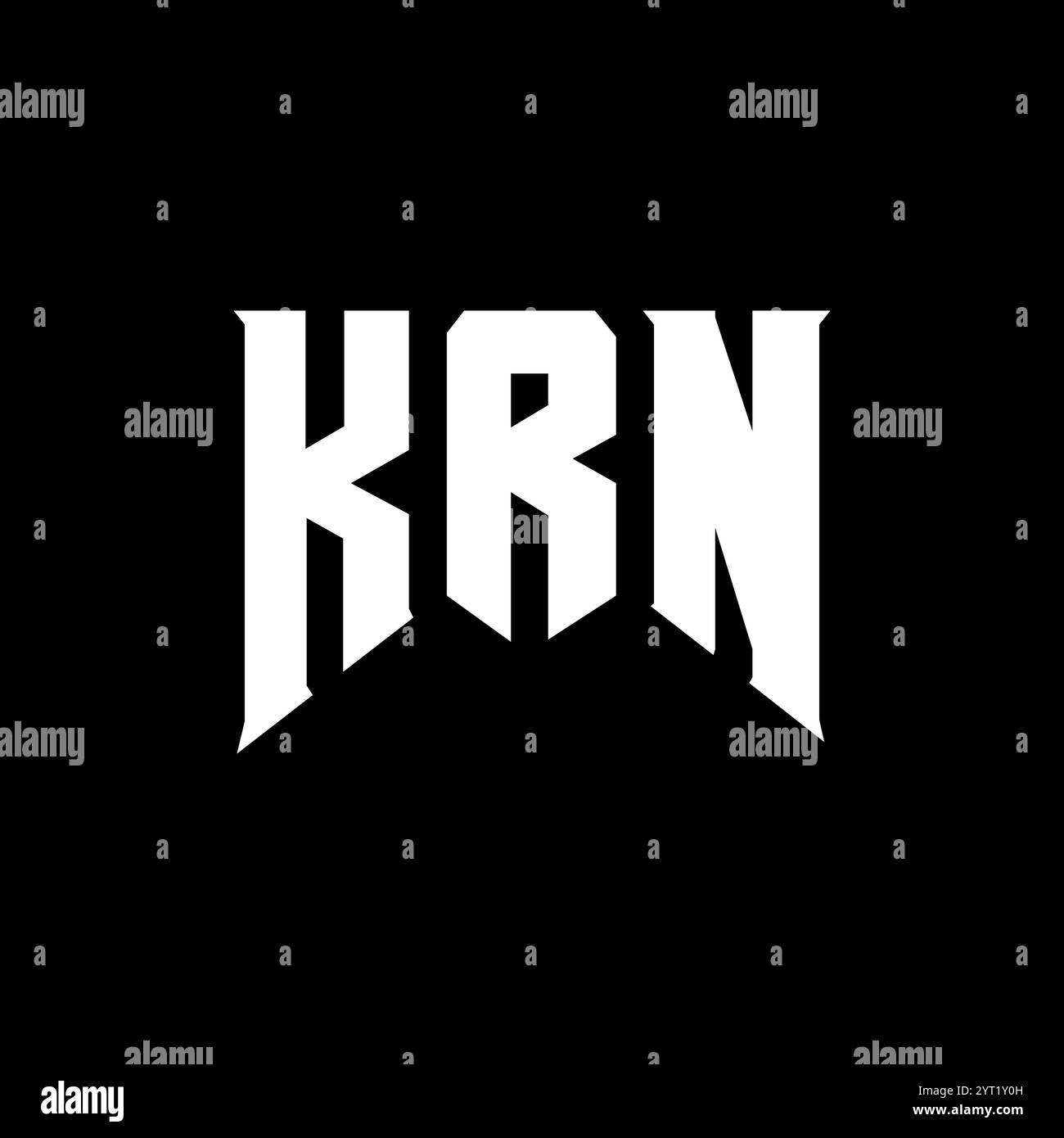Krn Letter Logo Design For Technology Company Krn Logo Design Black And White Color Combination