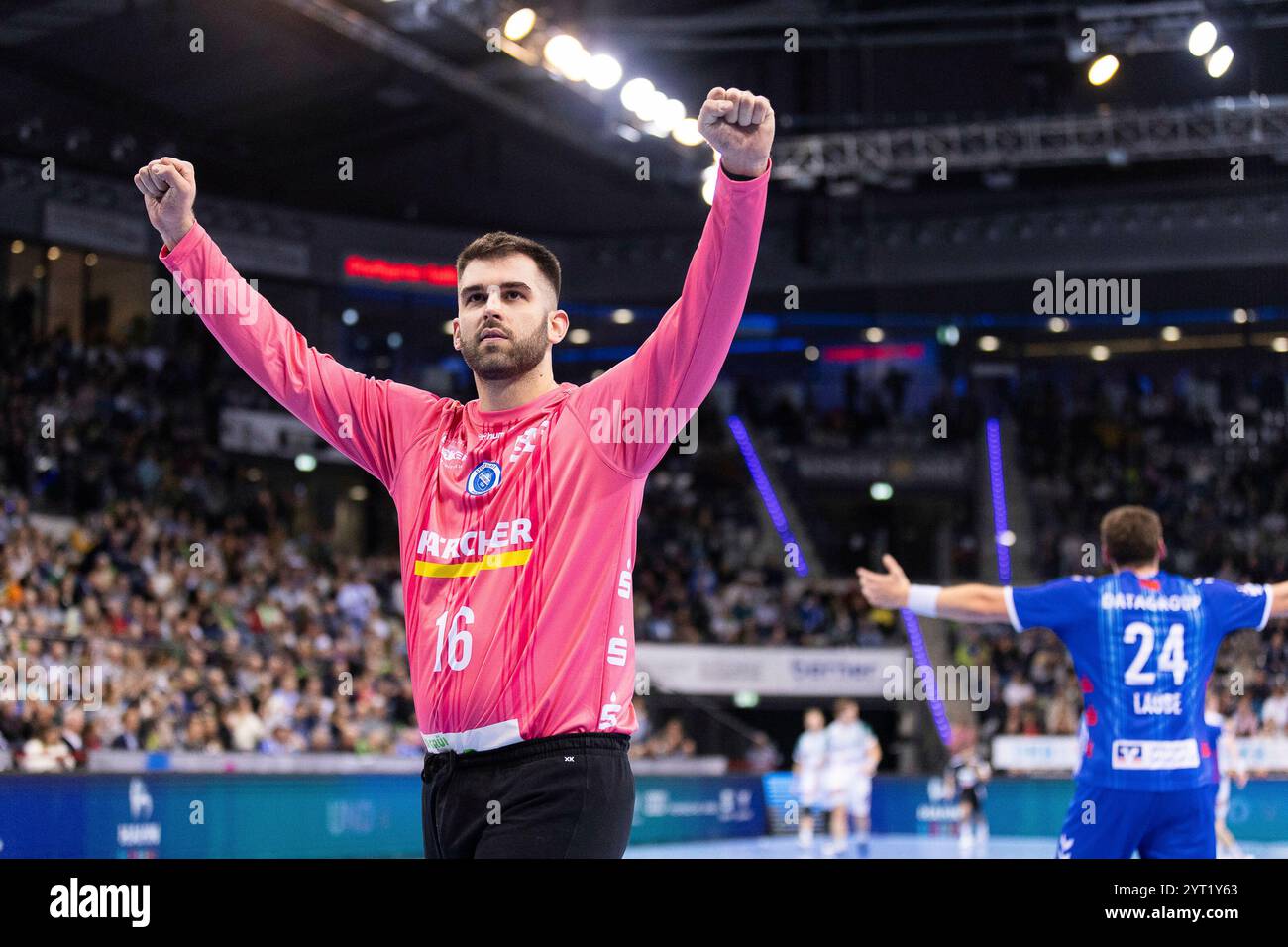Miljan VUJOVIC (TVB Stuttgart, #16) jubelt/freut sich, Emotion, Freude ...