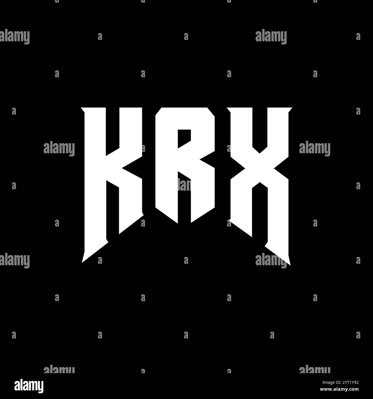 KRX letter logo design for technology company. KRX logo design black and white color combination ...