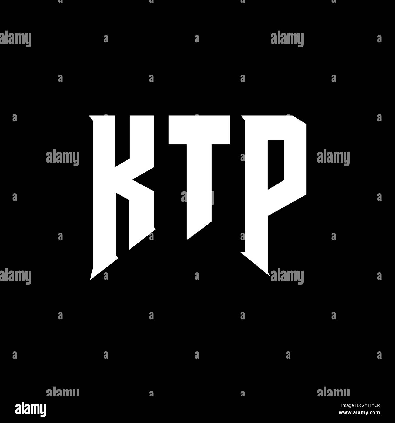 KTP letter logo design for technology company. KTP logo design black and white color combination ...