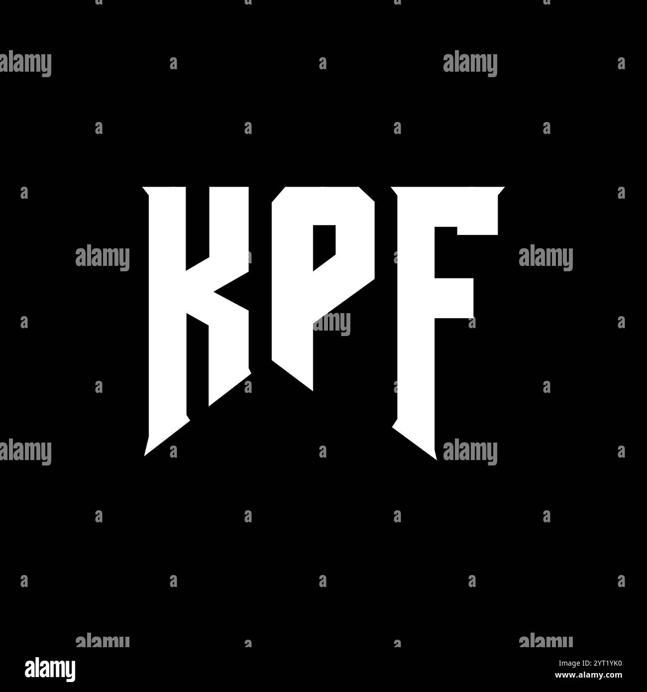 KPF letter logo design for technology company. KPF logo design black and white color combination ...
