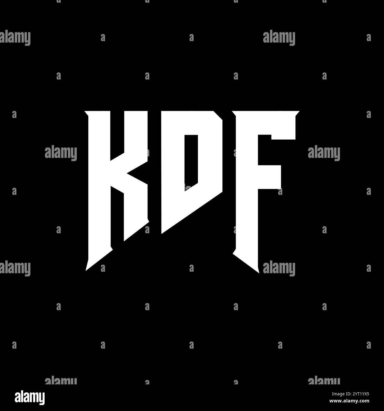 KDF letter logo design for technology company. KDF logo design black and white color combination ...