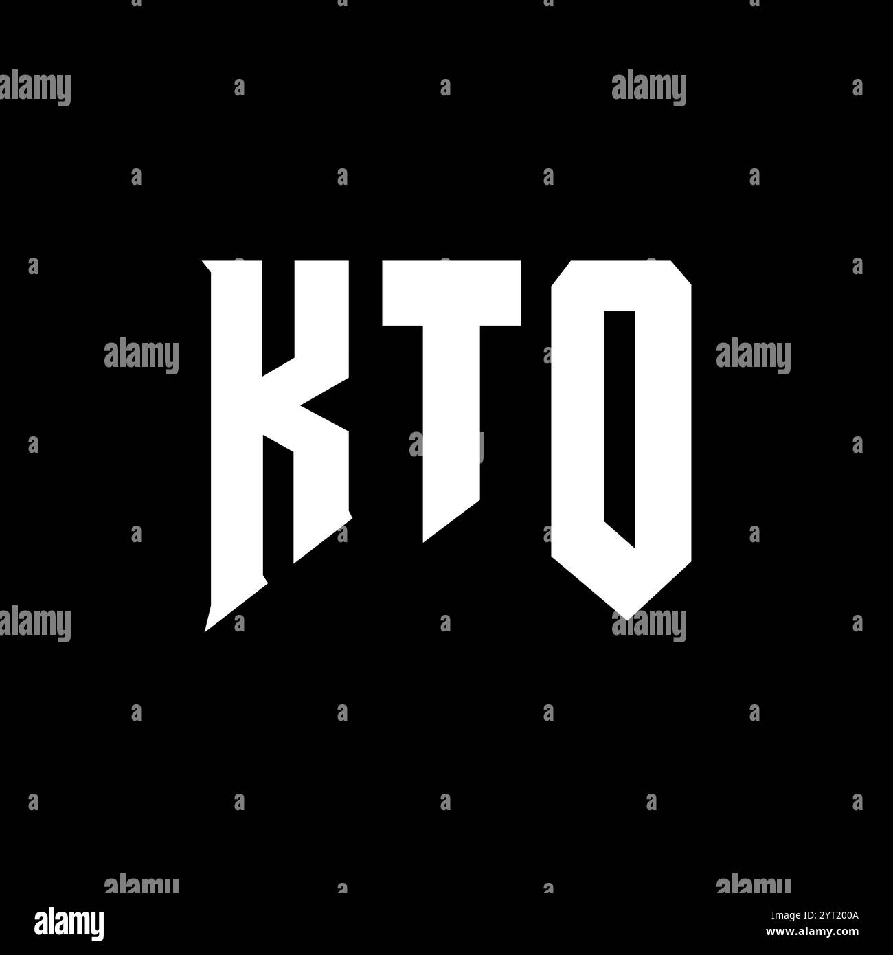 KTO letter logo design for technology company. KTO logo design black and white color combination ...