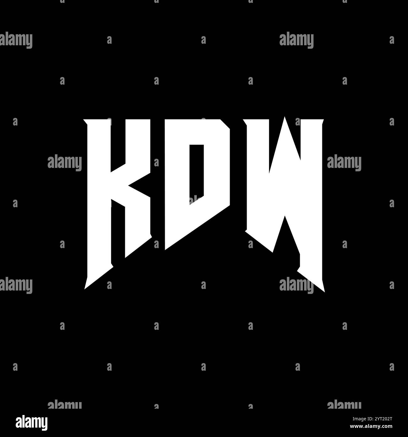 KDW letter logo design for technology company. KDW logo design black and white color combination ...
