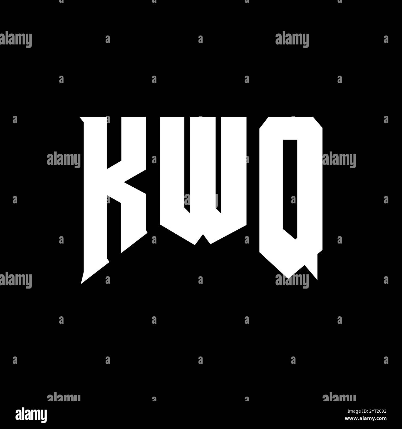 KWQ letter logo design for technology company. KWQ logo design black ...