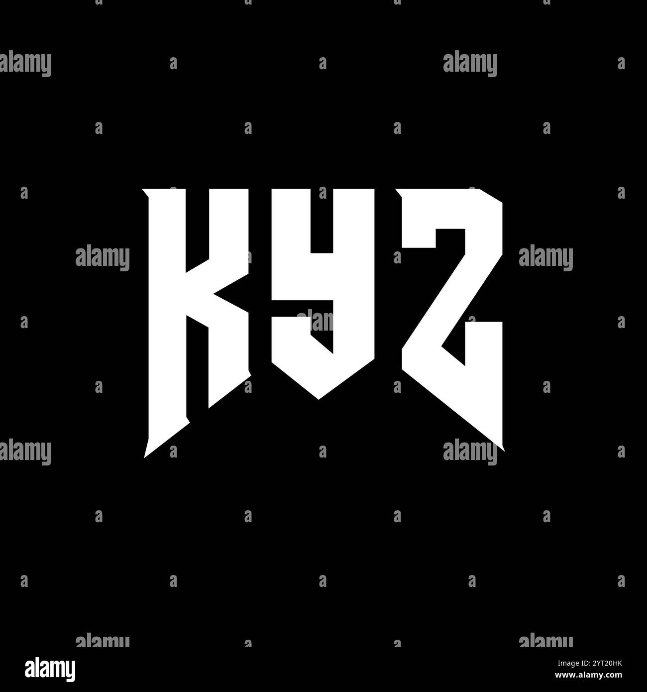 KYZ letter logo design for technology company. KYZ logo design black ...