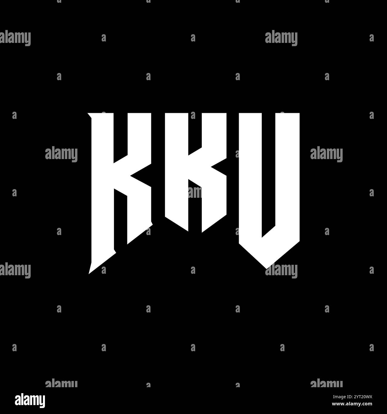 KKU letter logo design for technology company. KKU logo design black and white color combination ...