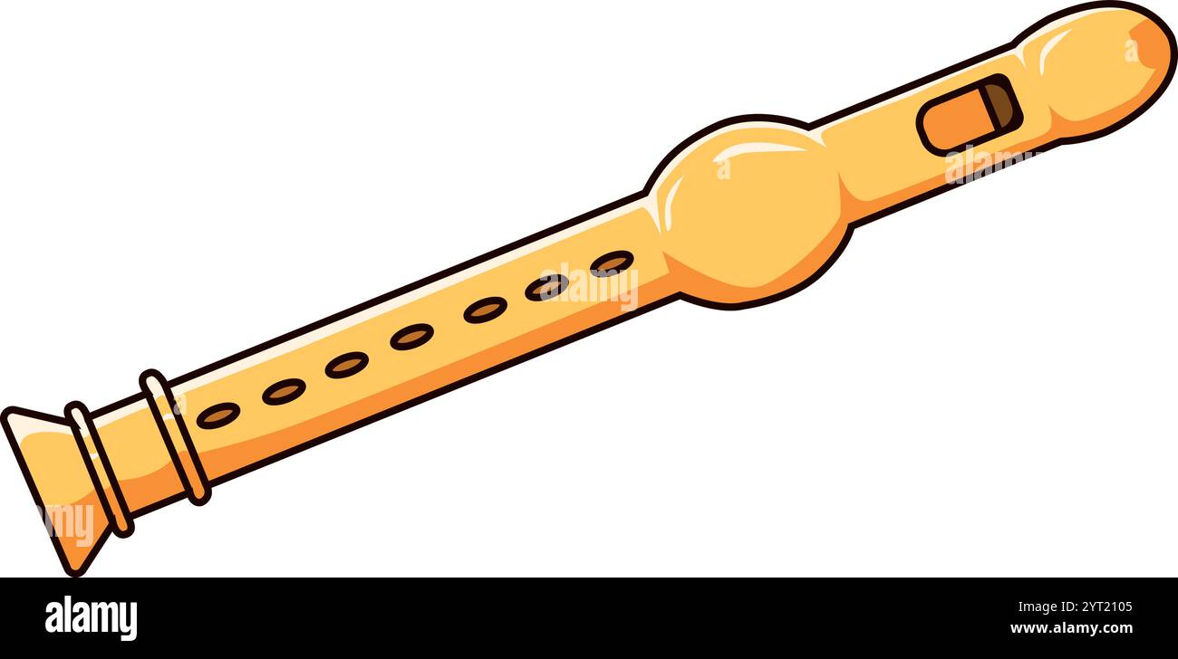 Wooden Flute, Bamboo Flute vector illustration isolated, eps file ...