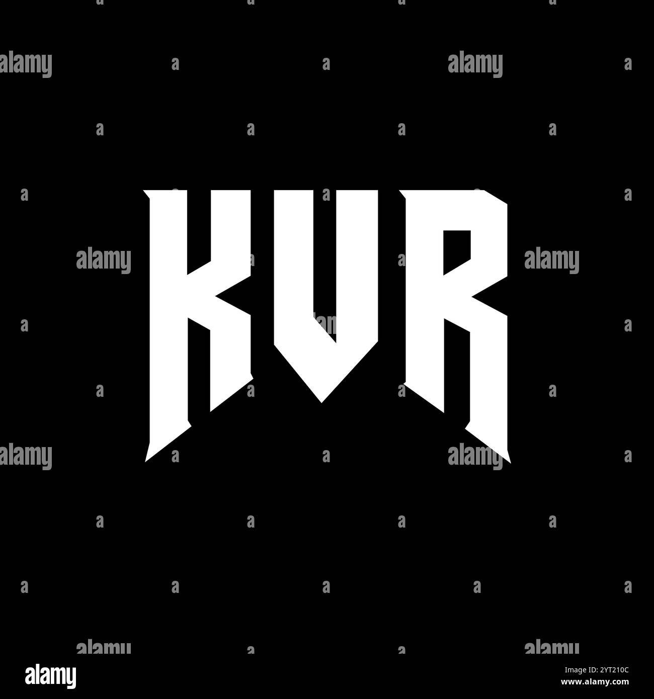 KVR letter logo design for technology company. KVR logo design black and white color combination ...