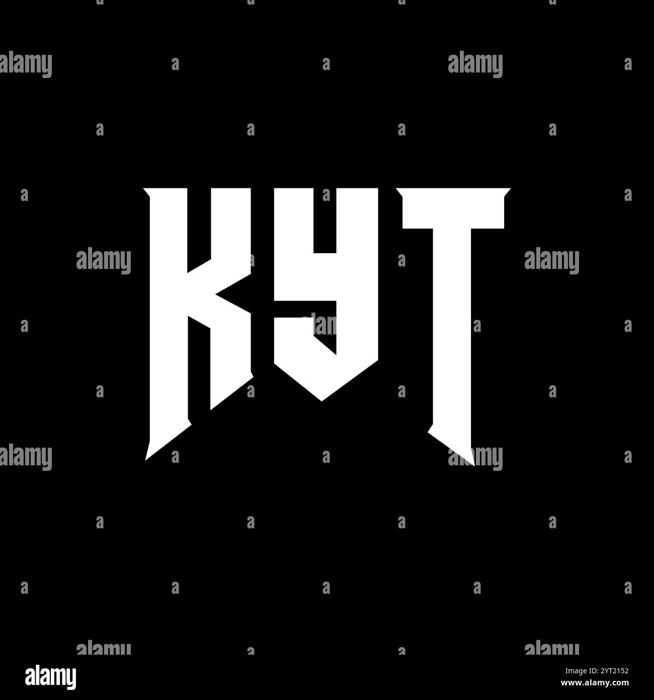 KYT letter logo design for technology company. KYT logo design black and white color combination ...