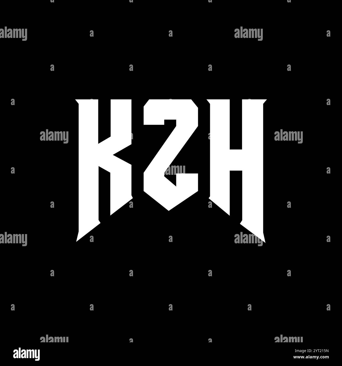 KZH letter logo design for technology company. KZH logo design black and white color combination ...