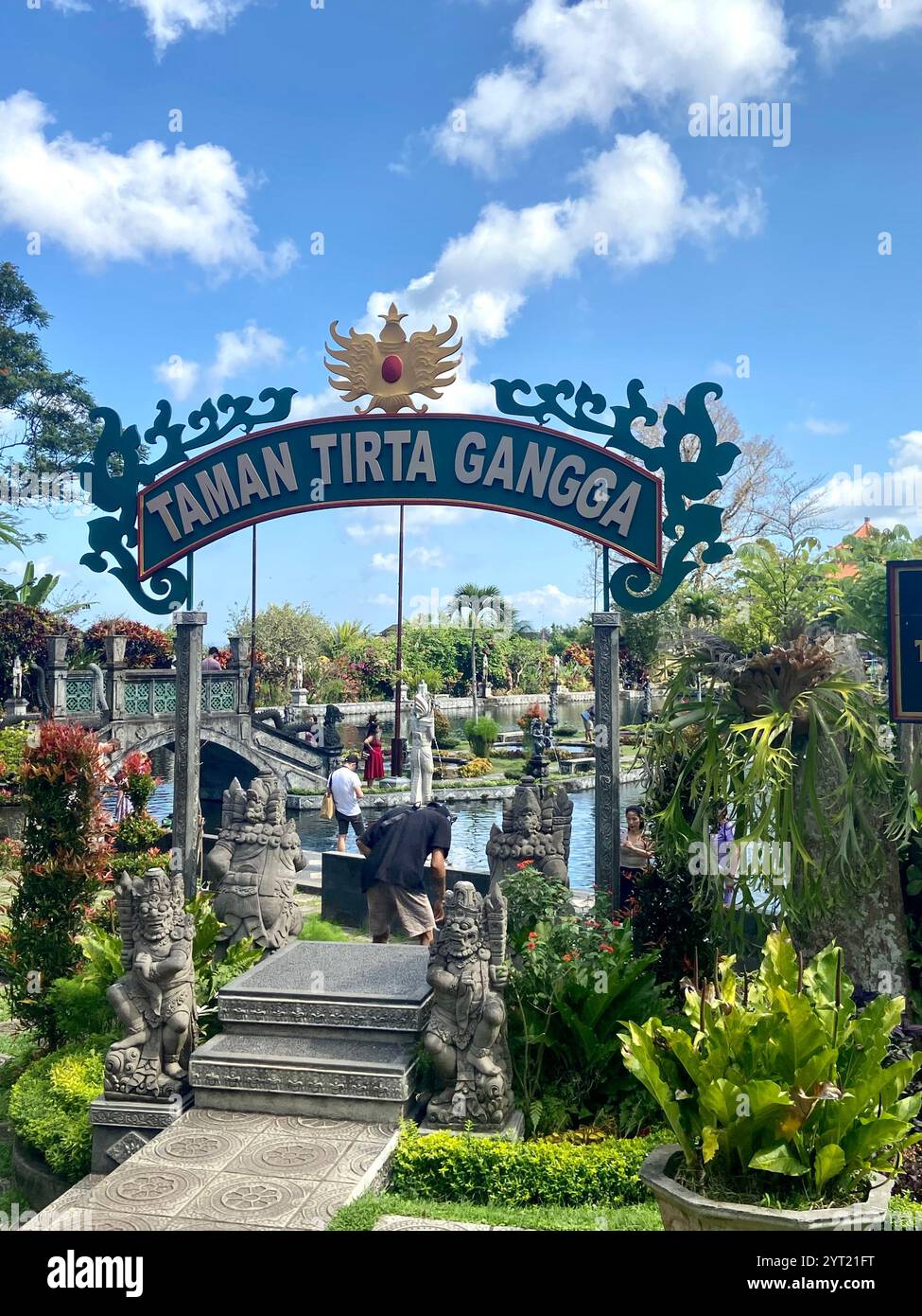Bali, Indonesia - August 12 2024: Entrance Gate to Taman Tirta Gangga ...