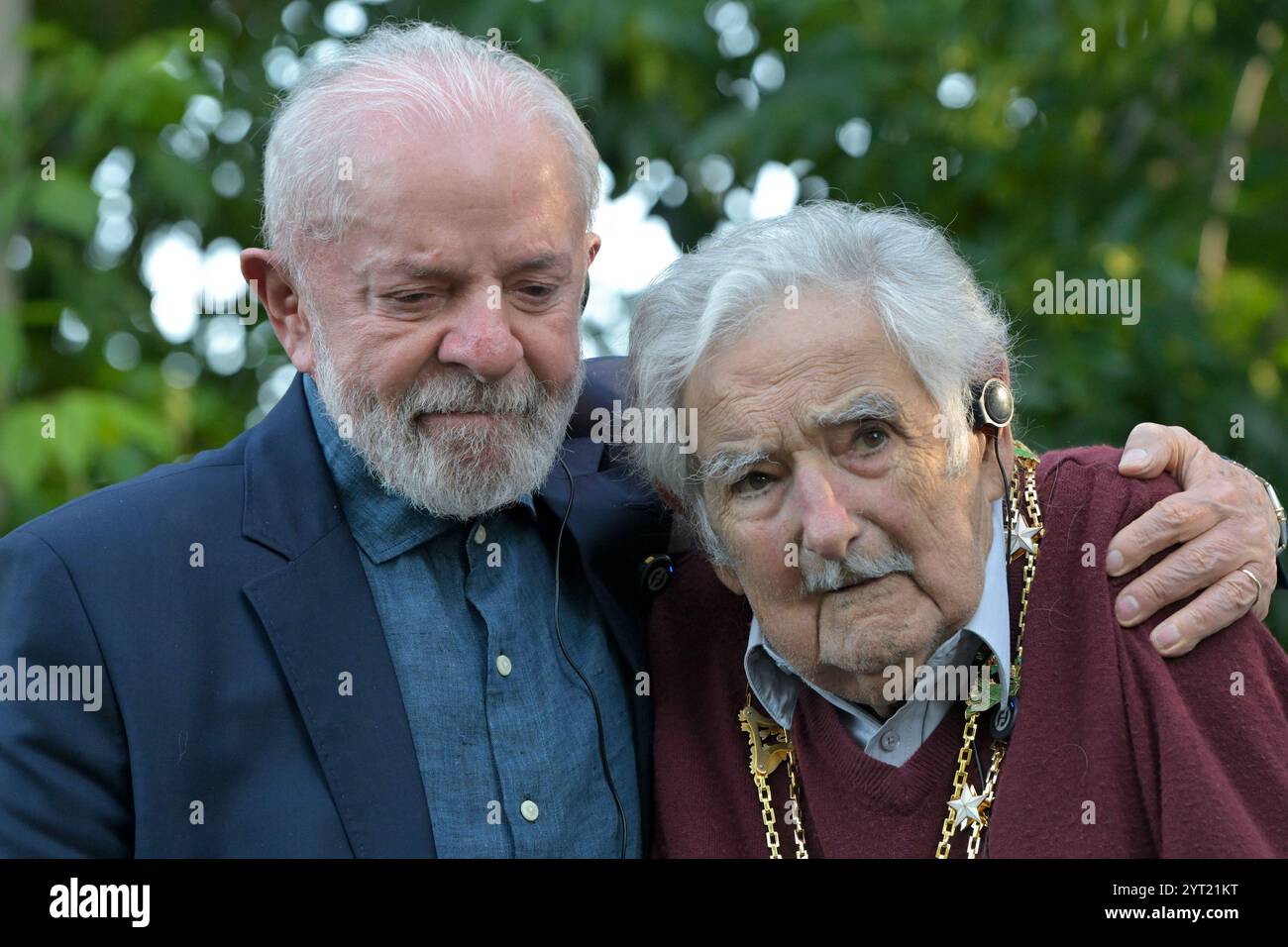 Brazil's President Luiz Inacio Lula da Silva, left, embraces Uruguay's ...