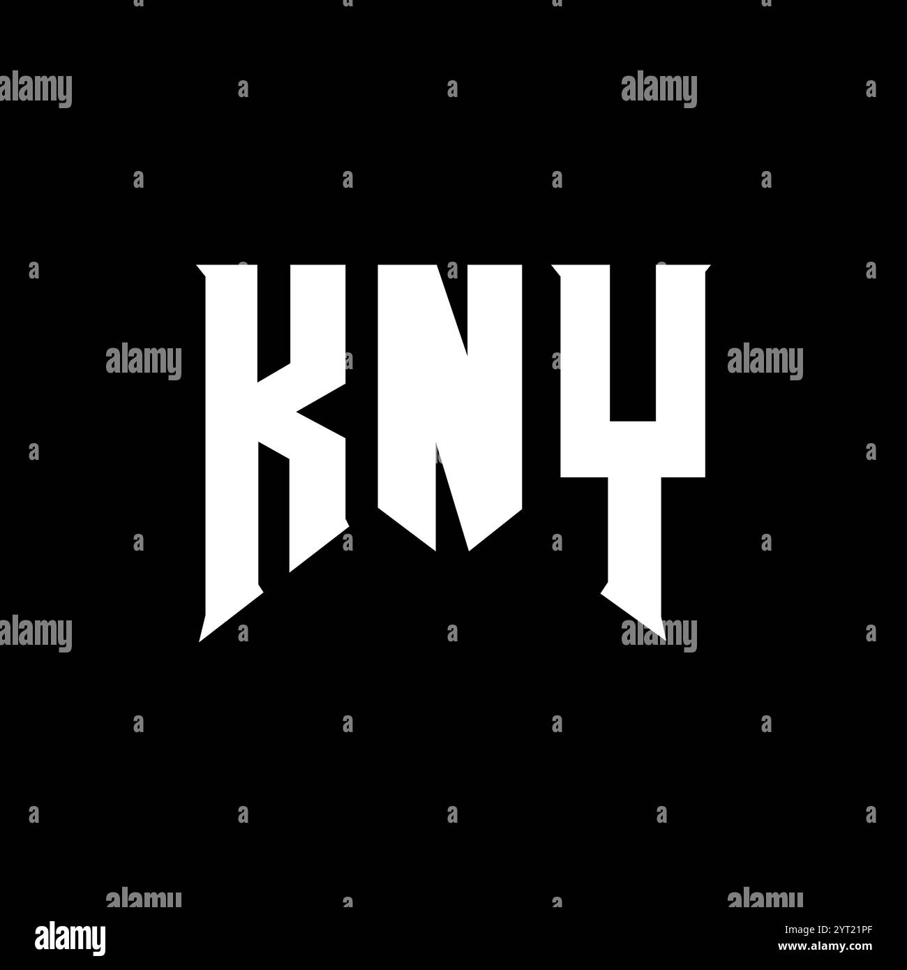 Kny Letter Logo Design For Technology Company Kny Logo Design Black And White Color Combination