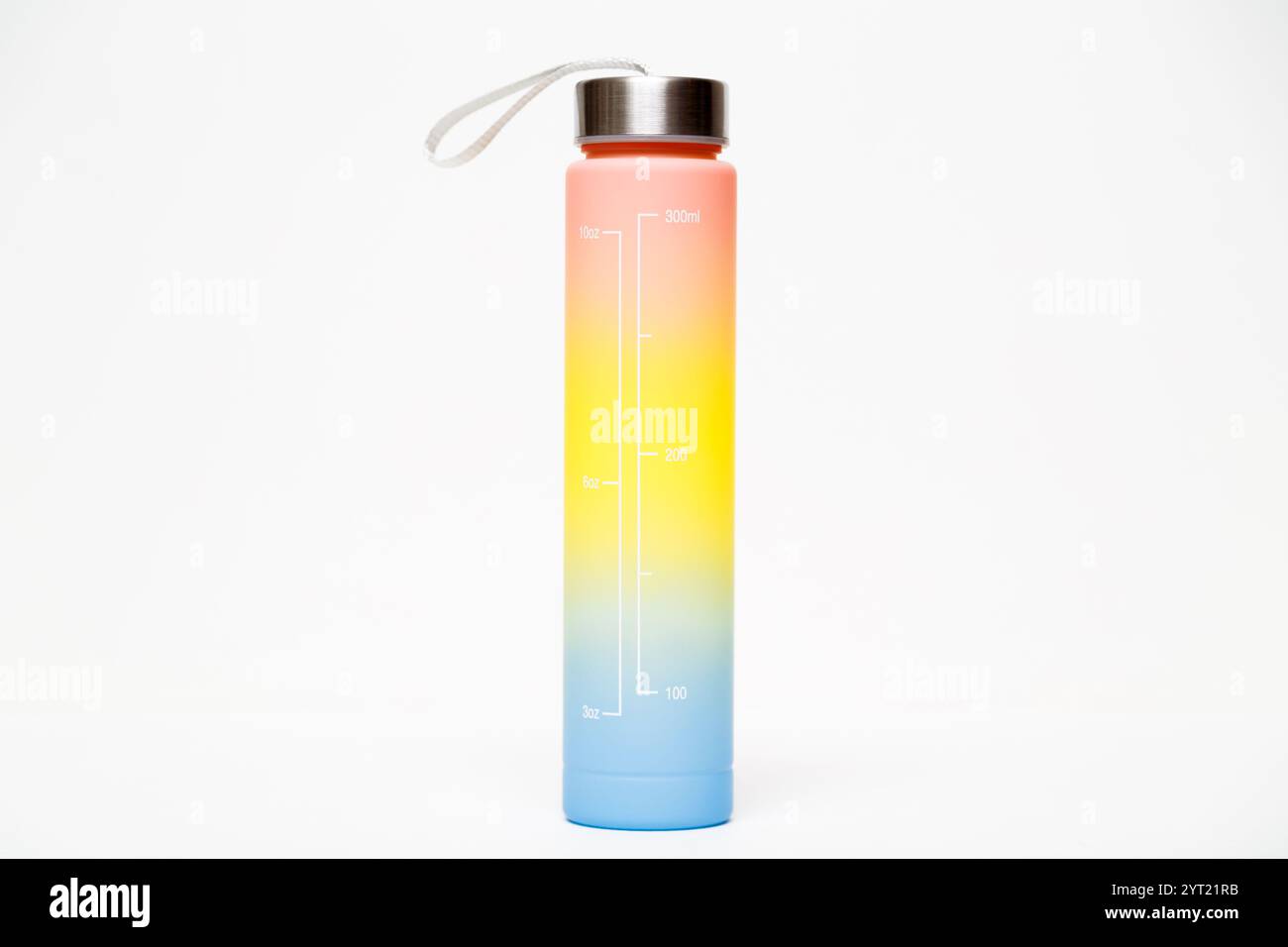 Motivational gradient water bottle with time markers and encouraging ...