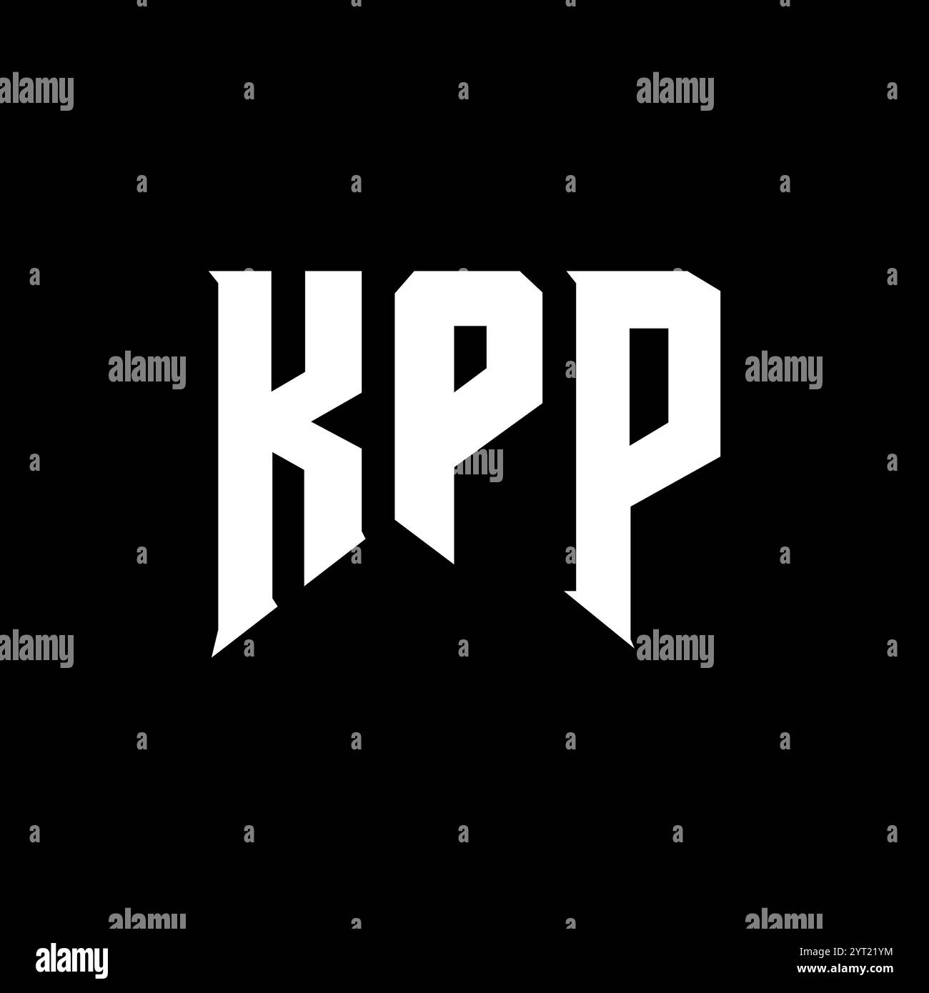 KPP letter logo design for technology company. KPP logo design black and white color combination ...